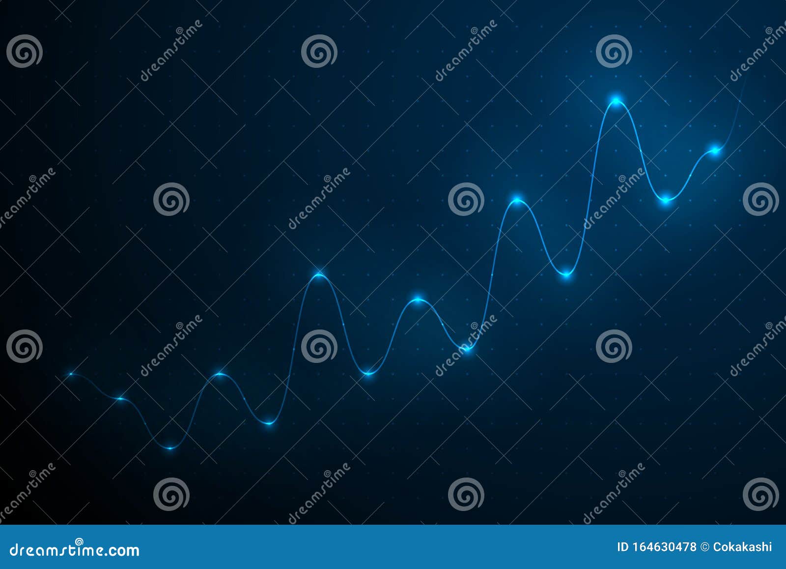 Graph Up on Blue Abstract Background Vector. Stock Vector ...