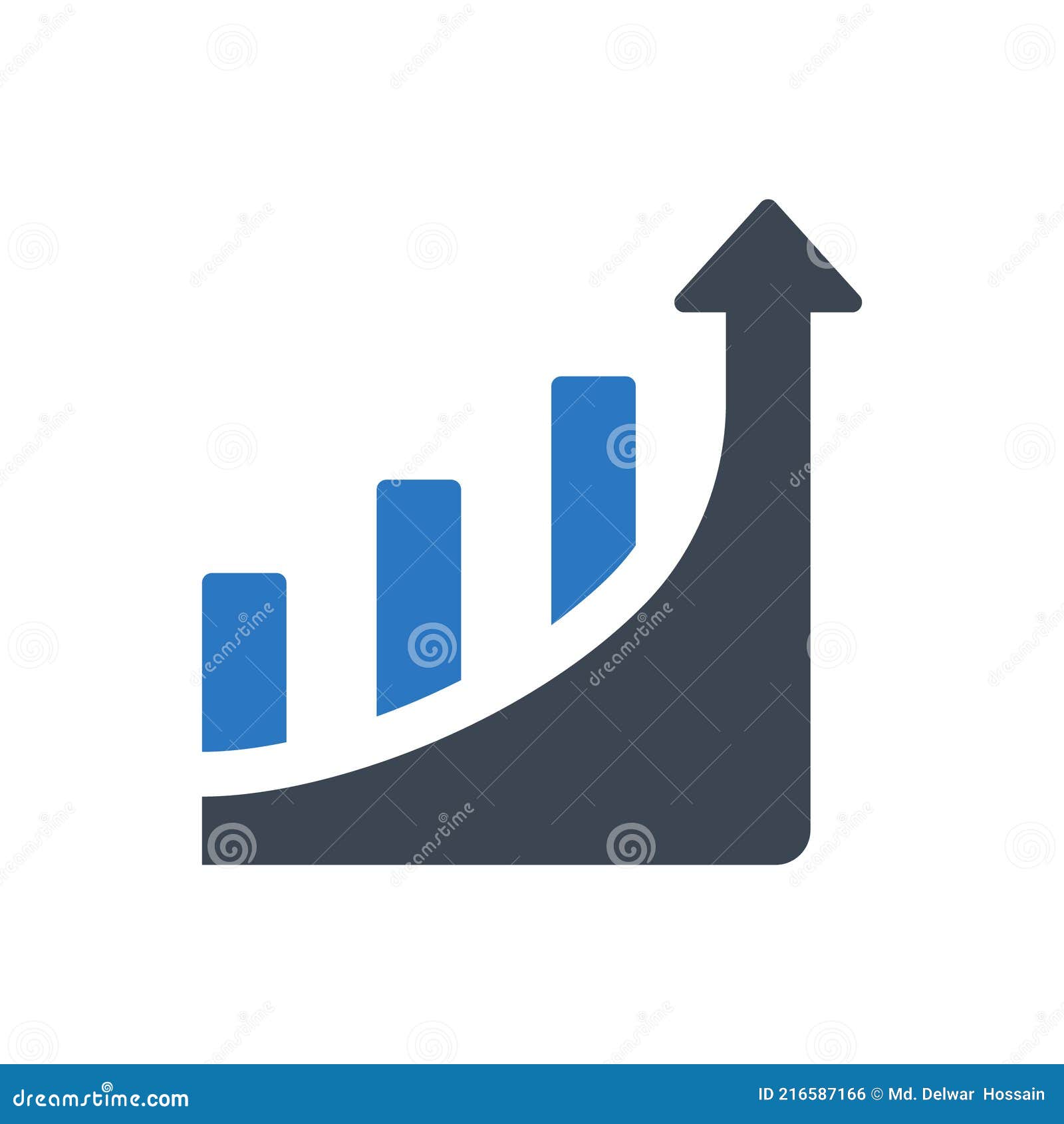 Graph up icon stock vector. Illustration of illustrations - 216587166
