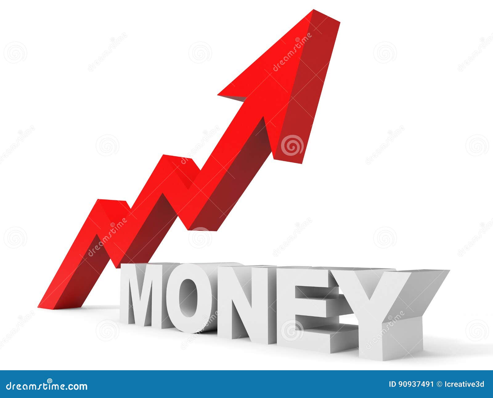 Graph up money arrow. stock illustration. Illustration of raise - 90937491