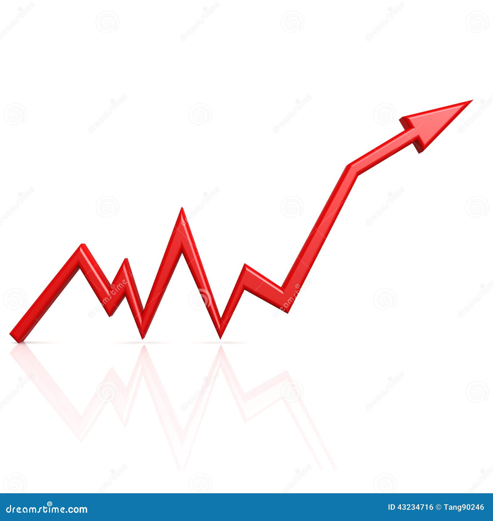 Graph up red arrow stock illustration. Illustration of measure - 43234716