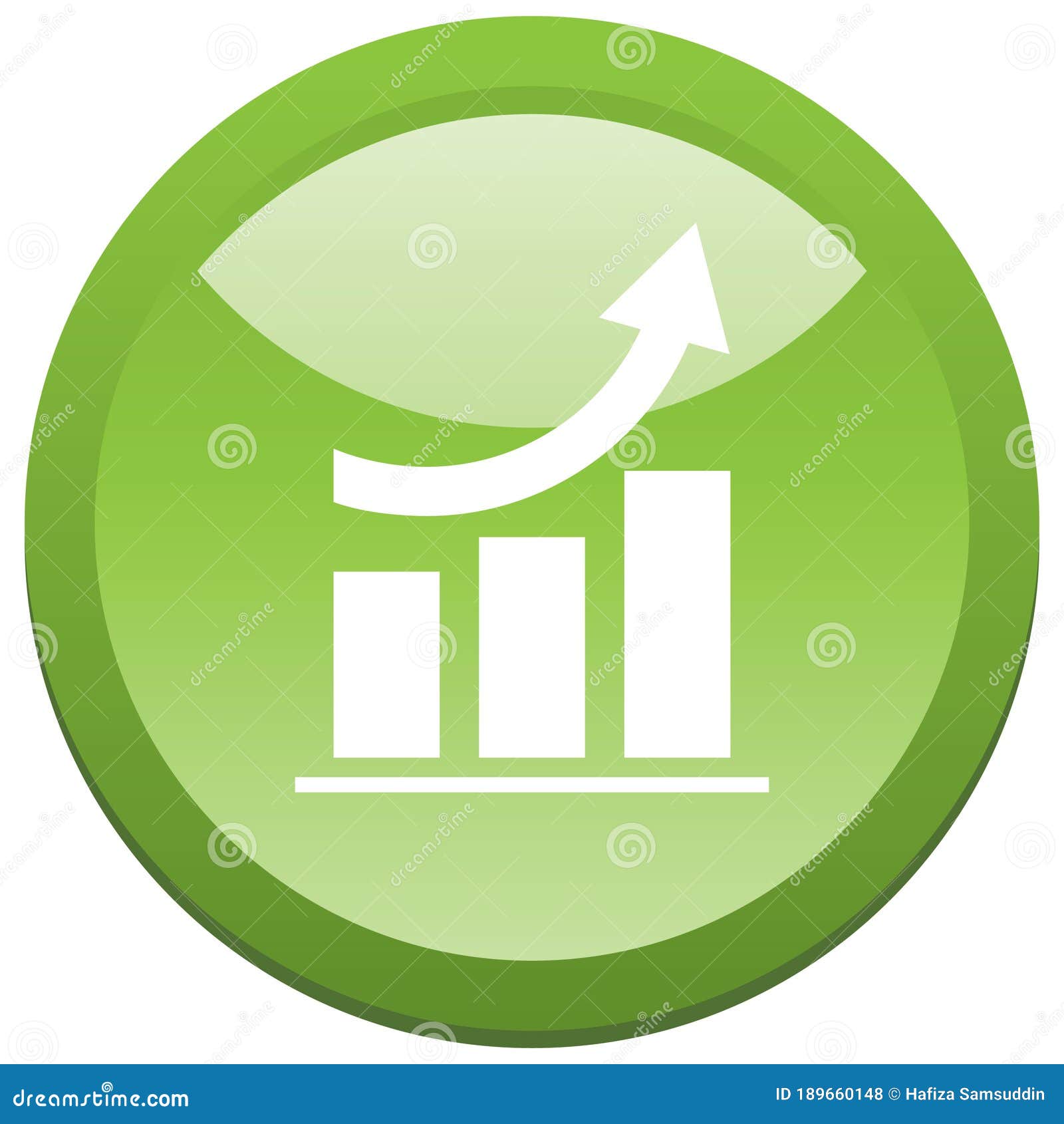 Graph with Upward Arrow Button. Vector Illustration Decorative Design ...