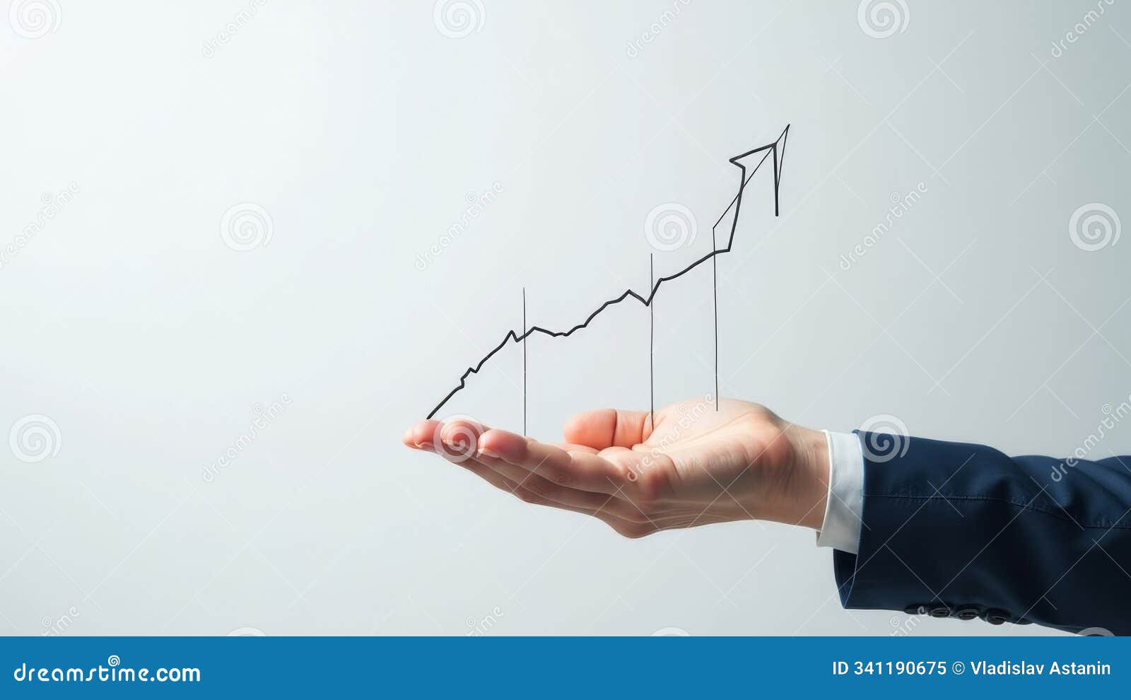 Graph of Upward Growth Depicted on a Person S Hand Stock Image - Image ...