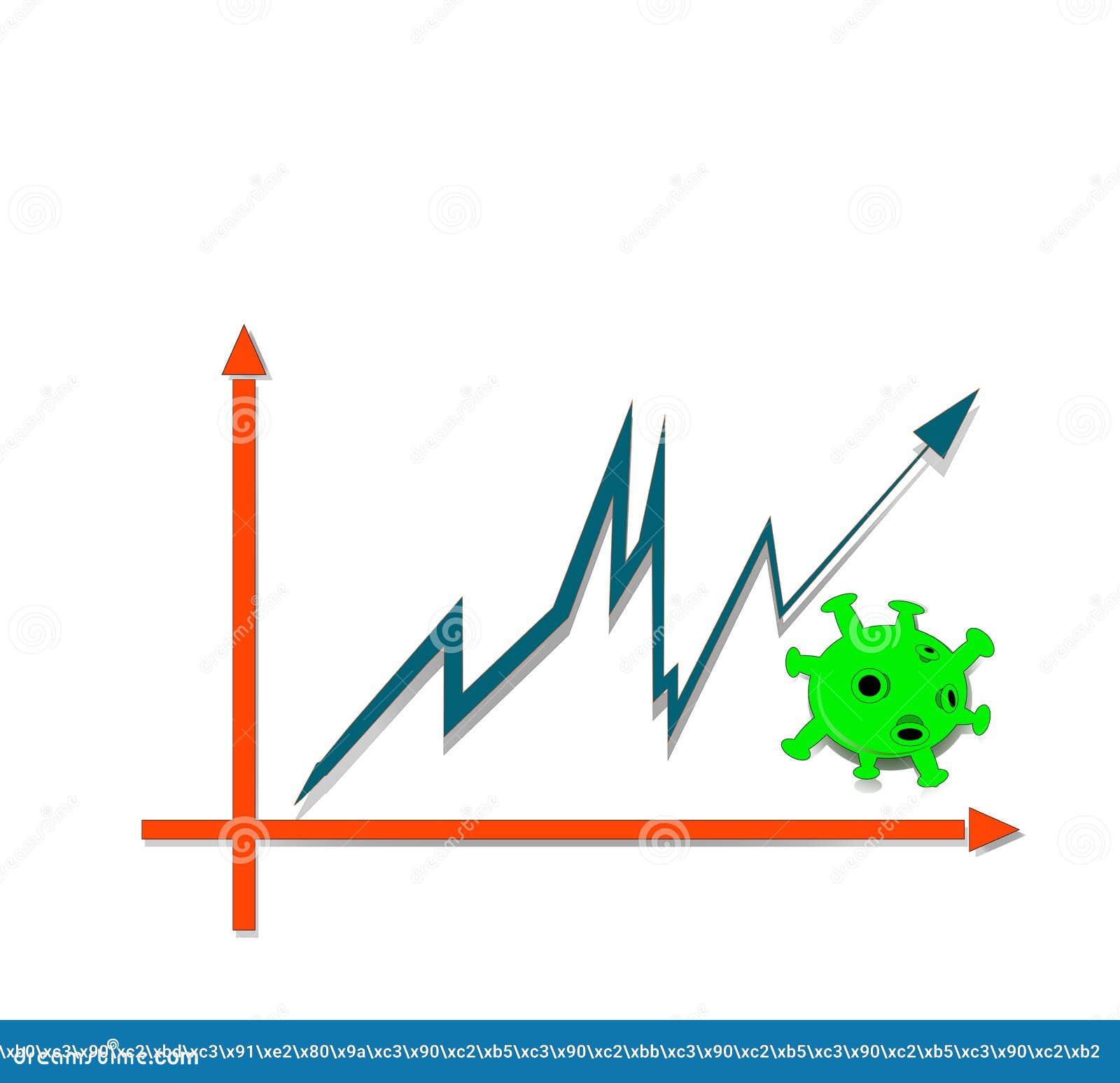 Graph of the Upward Movement of the Covid Virus Stock Vector ...