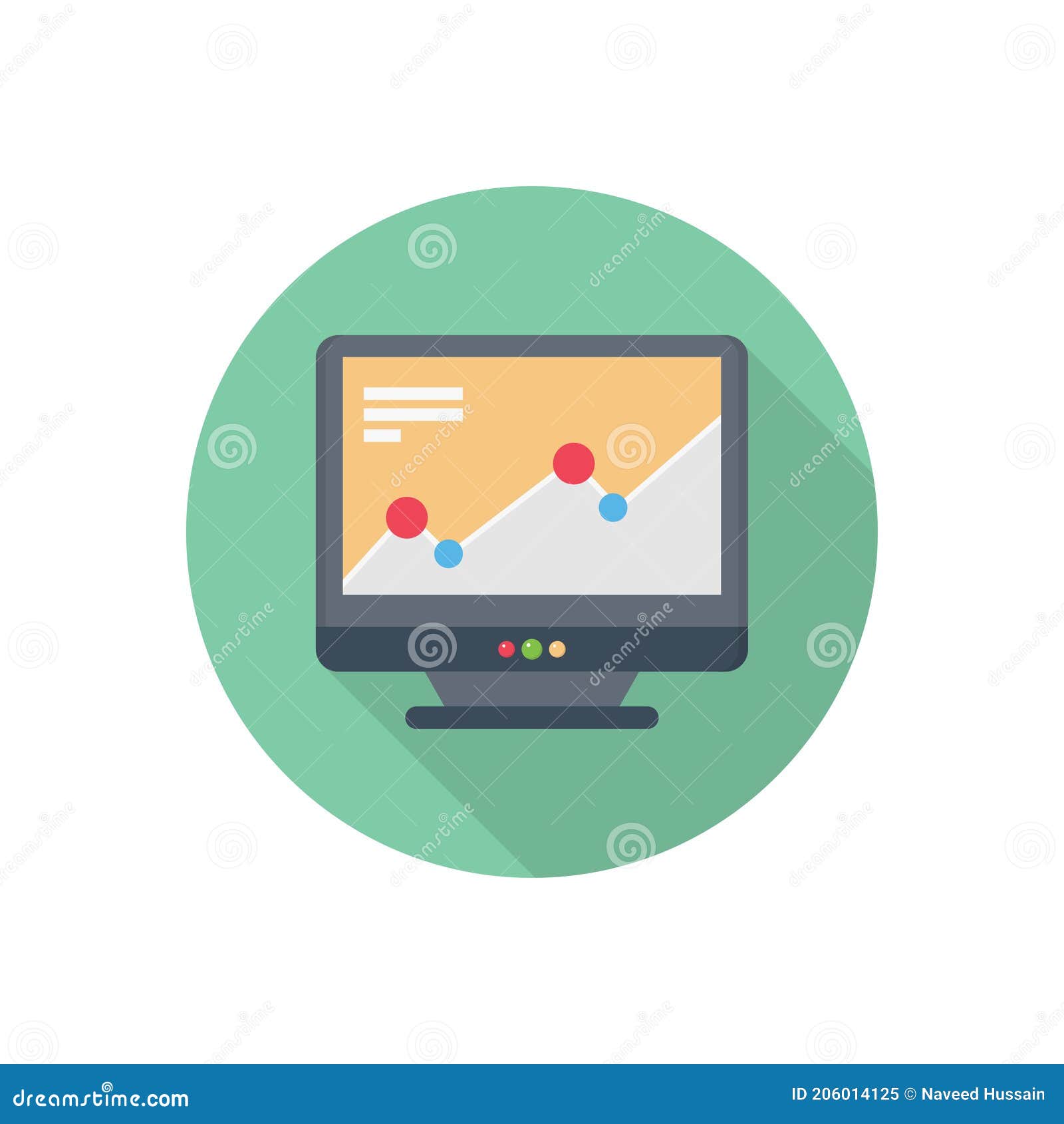 Graph Vector Flat Colour Icon Stock Vector - Illustration of modern ...