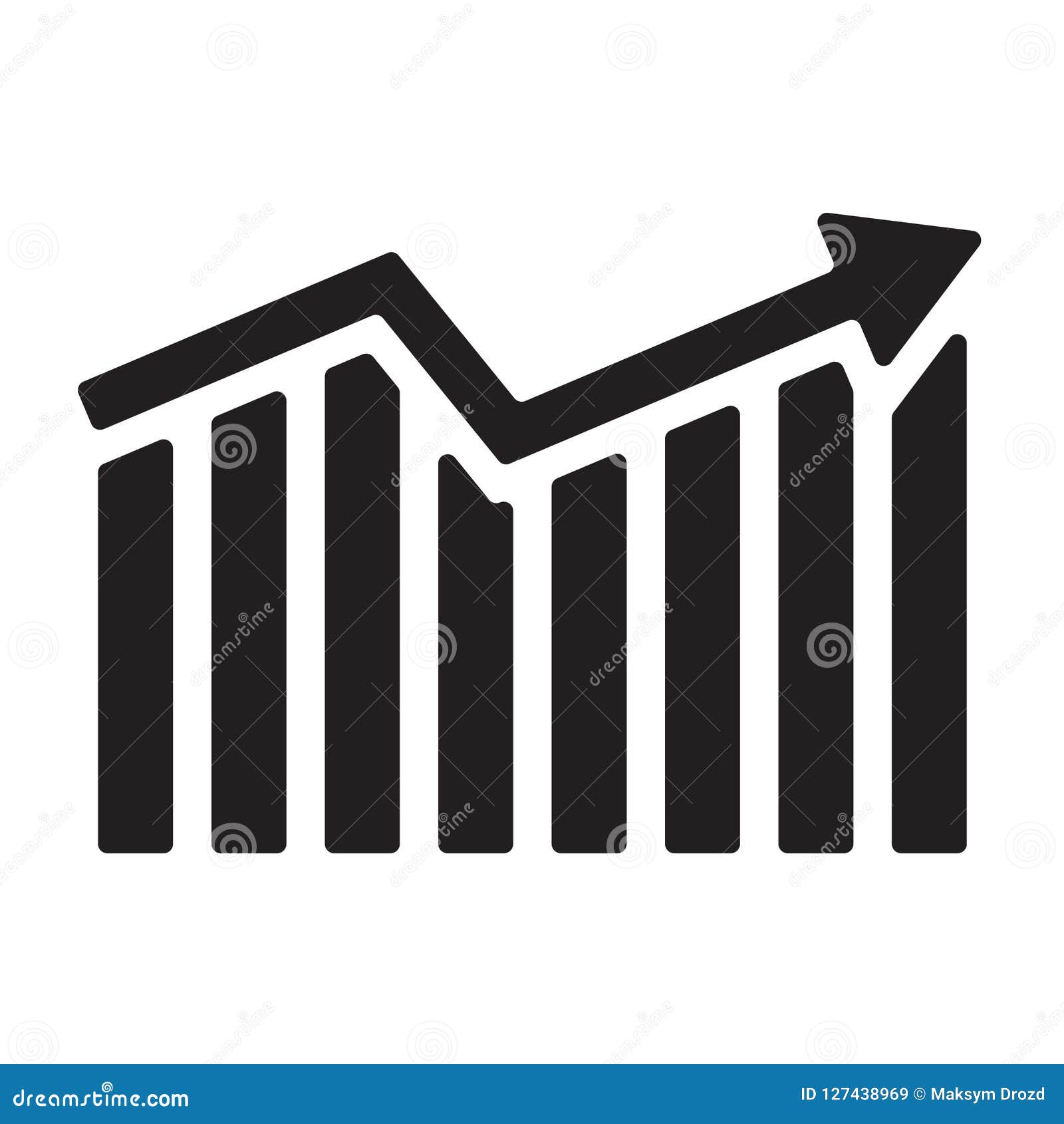 Graph vector icon stock vector. Illustration of graph - 127438969
