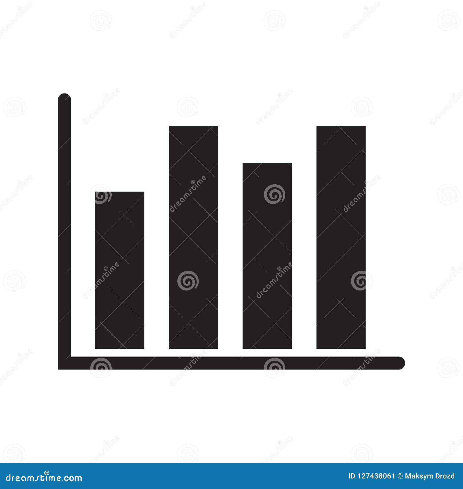 Graph vector icon stock vector. Illustration of diagram - 127438061