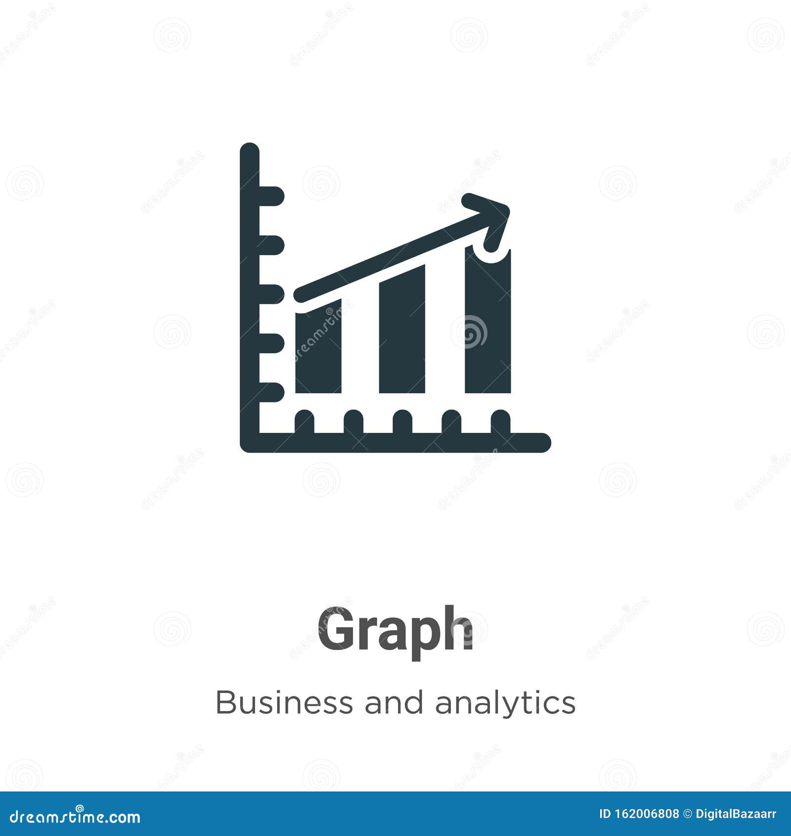 Graph Vector Icon on White Background. Flat Vector Graph Icon Symbol ...