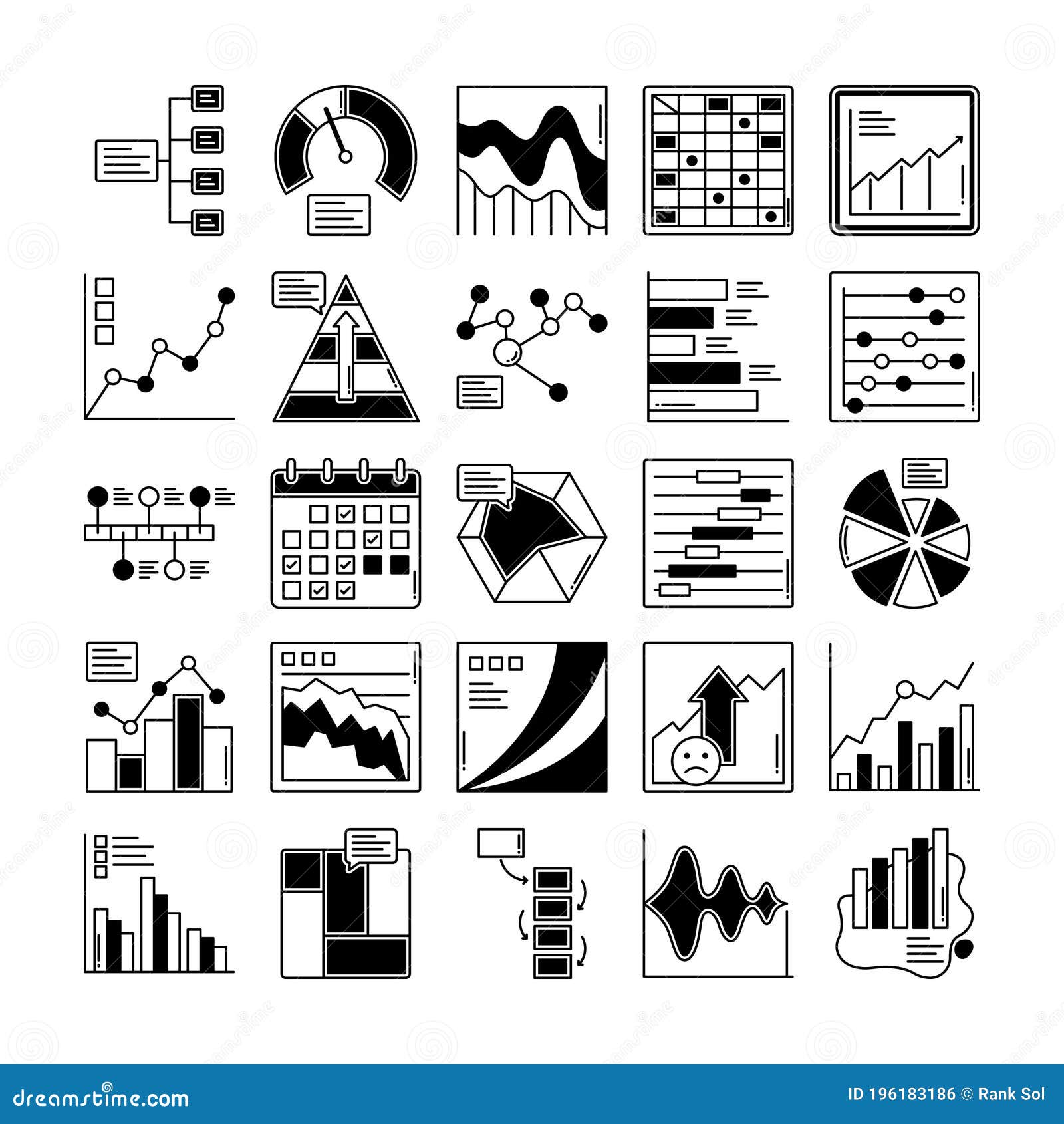 Graph Vector Icons Set Every Single Icon Can Easily Modify or Edit ...