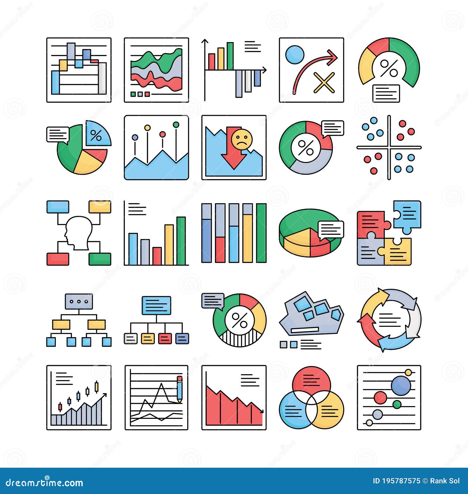 Graph Vector Icons Set Every Single Icon Can Easily Modify or Edit ...