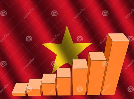 Graph on Vietnamese flag stock illustration. Illustration of expansion ...