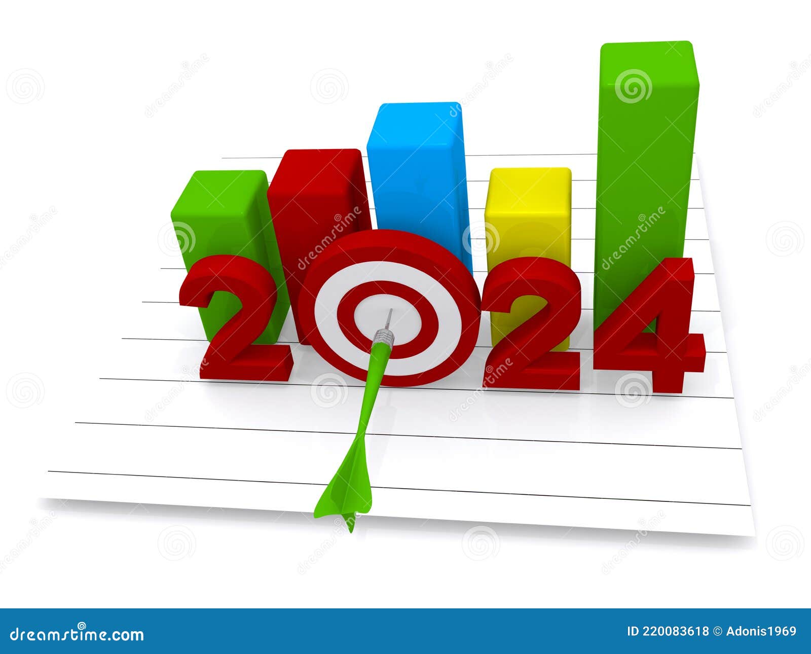 Graph 2024 on white stock illustration. Illustration of greeting ...