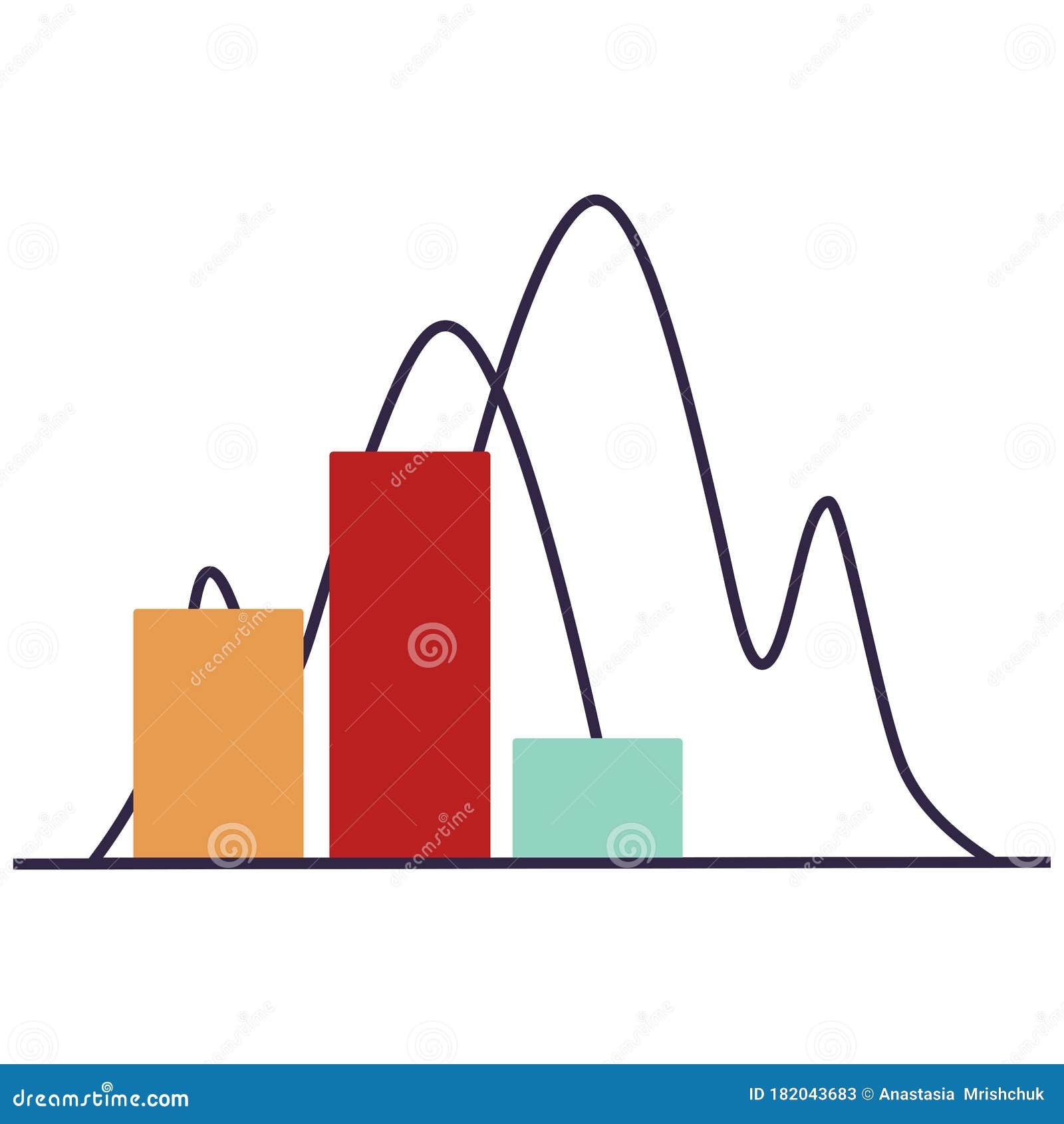 Graph on a White Background. Vector Illustration Stock Illustration ...