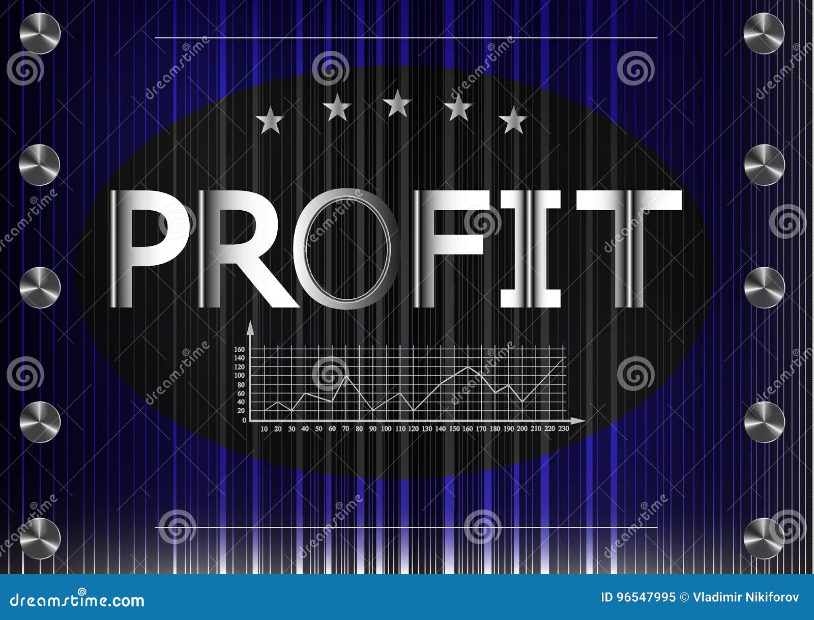 Graph and Word `profit` on a Black and Blue Background Stock Vector ...
