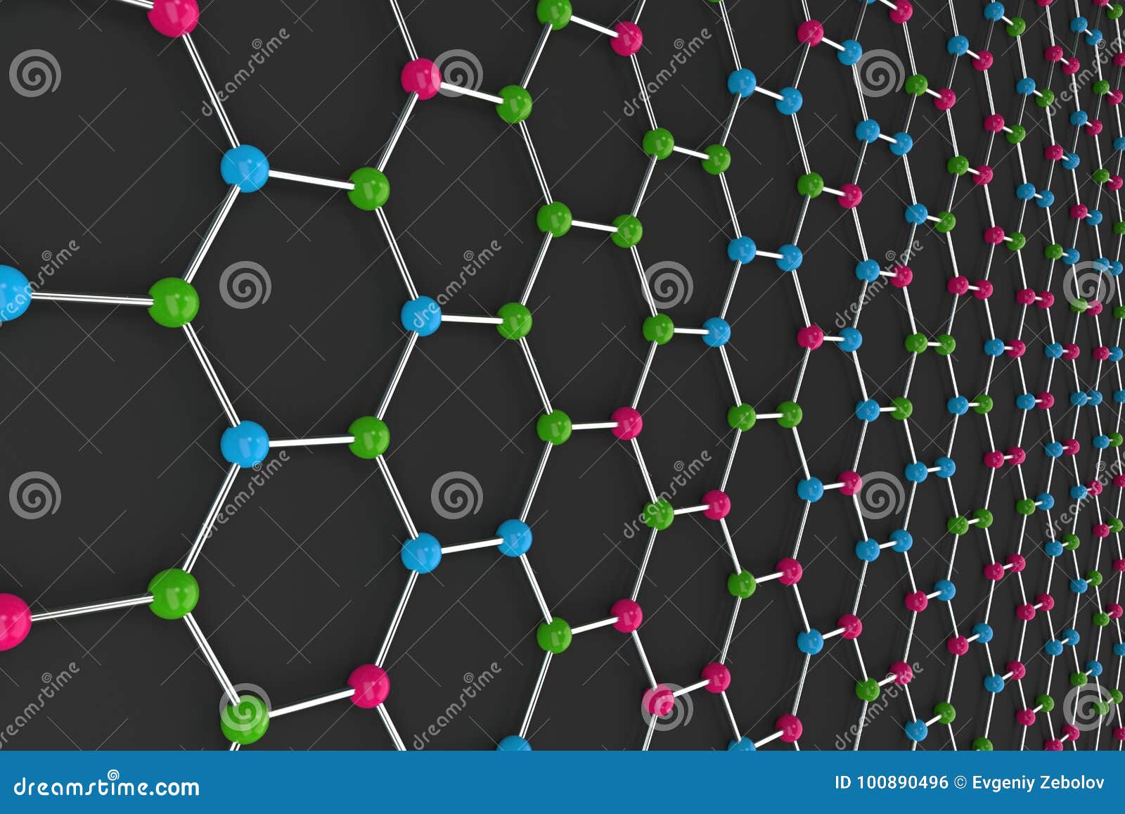 Graphene Atomic Structure on Black Background Stock Illustration ...