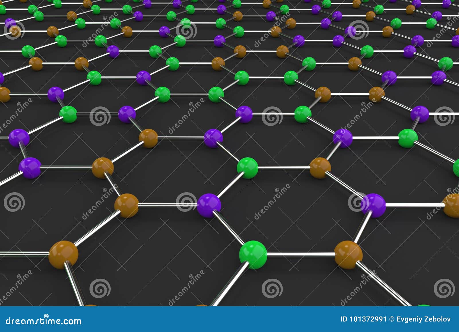 Graphene Atomic Structure on Black Background Stock Illustration ...