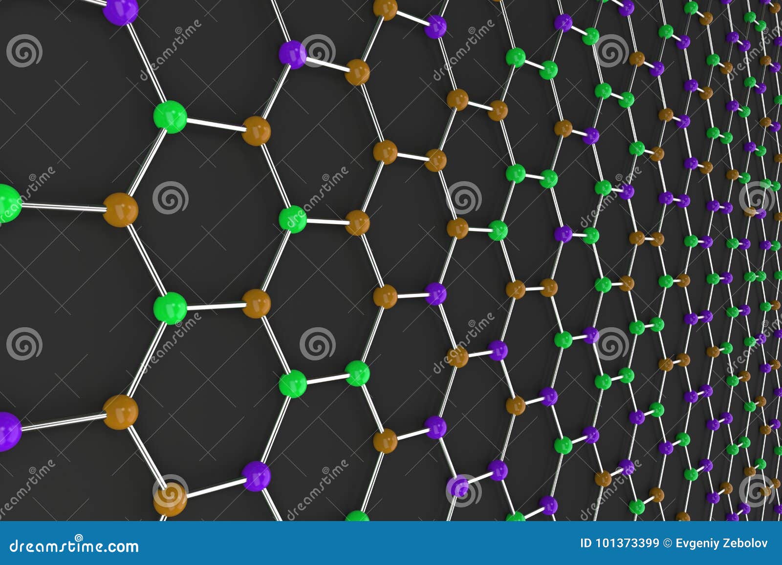 Graphene Atomic Structure on Black Background Stock Illustration ...