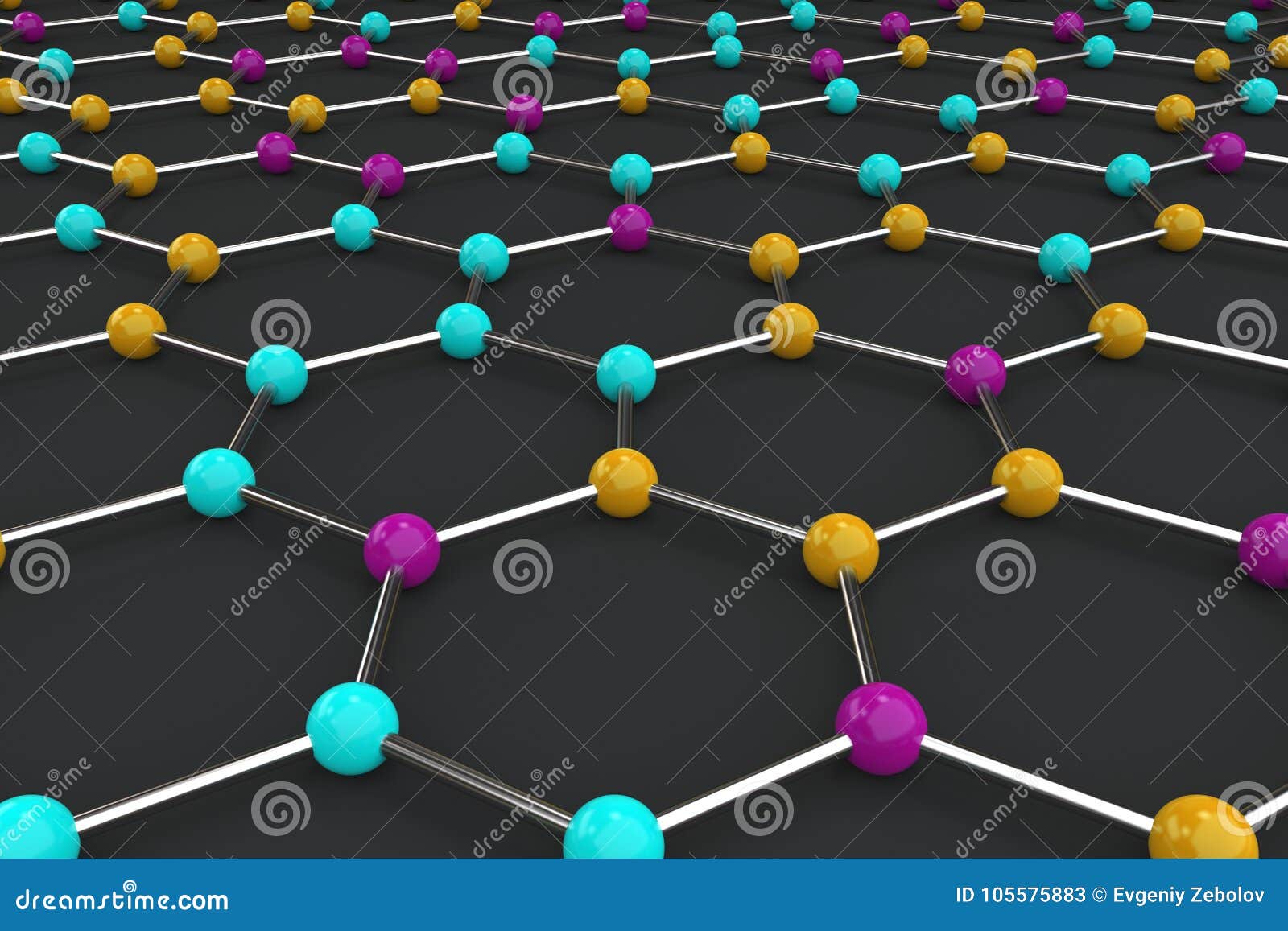 Graphene Atomic Structure on Black Background Stock Illustration ...