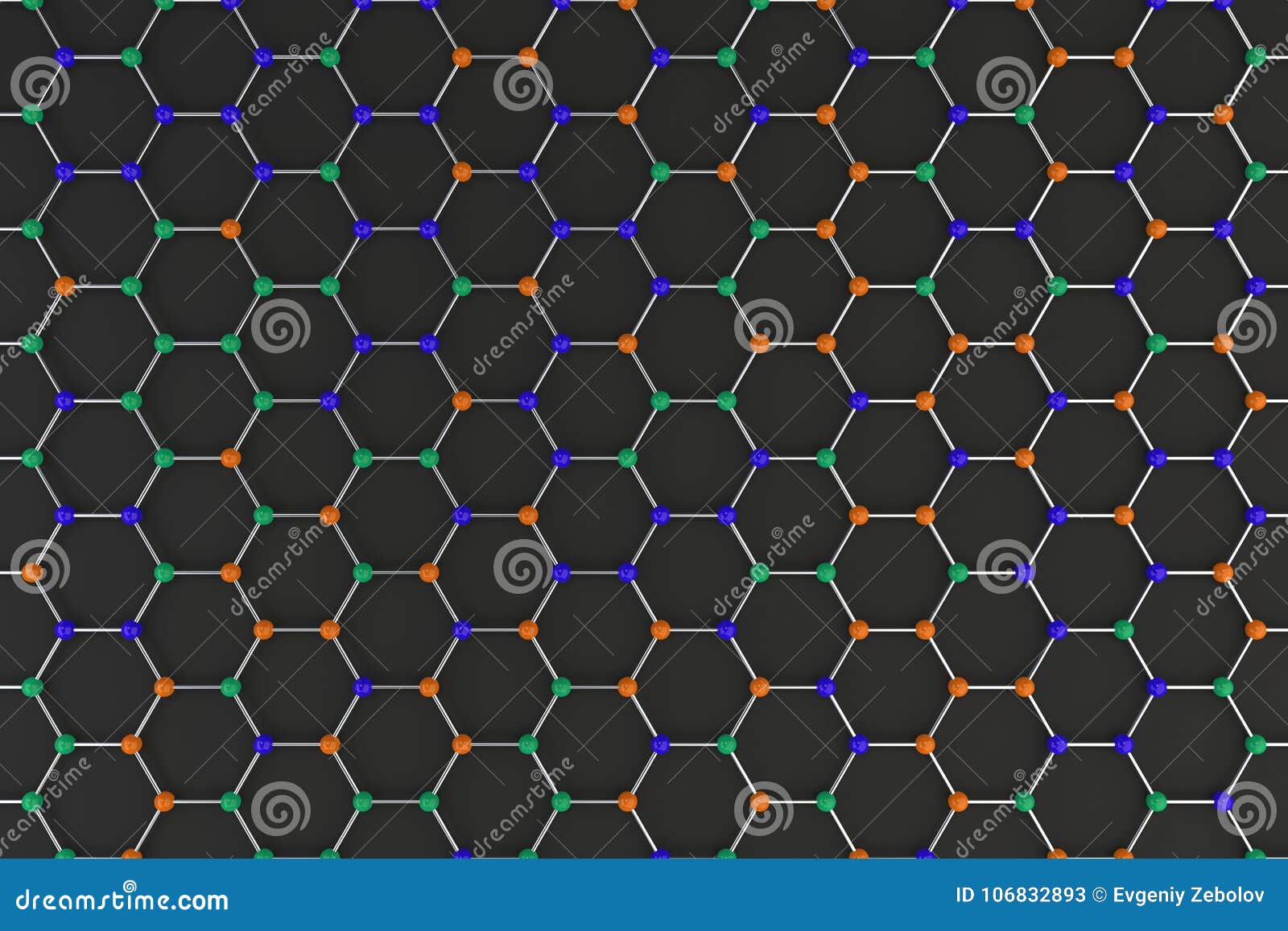Graphene Atomic Structure on Black Background Stock Illustration ...