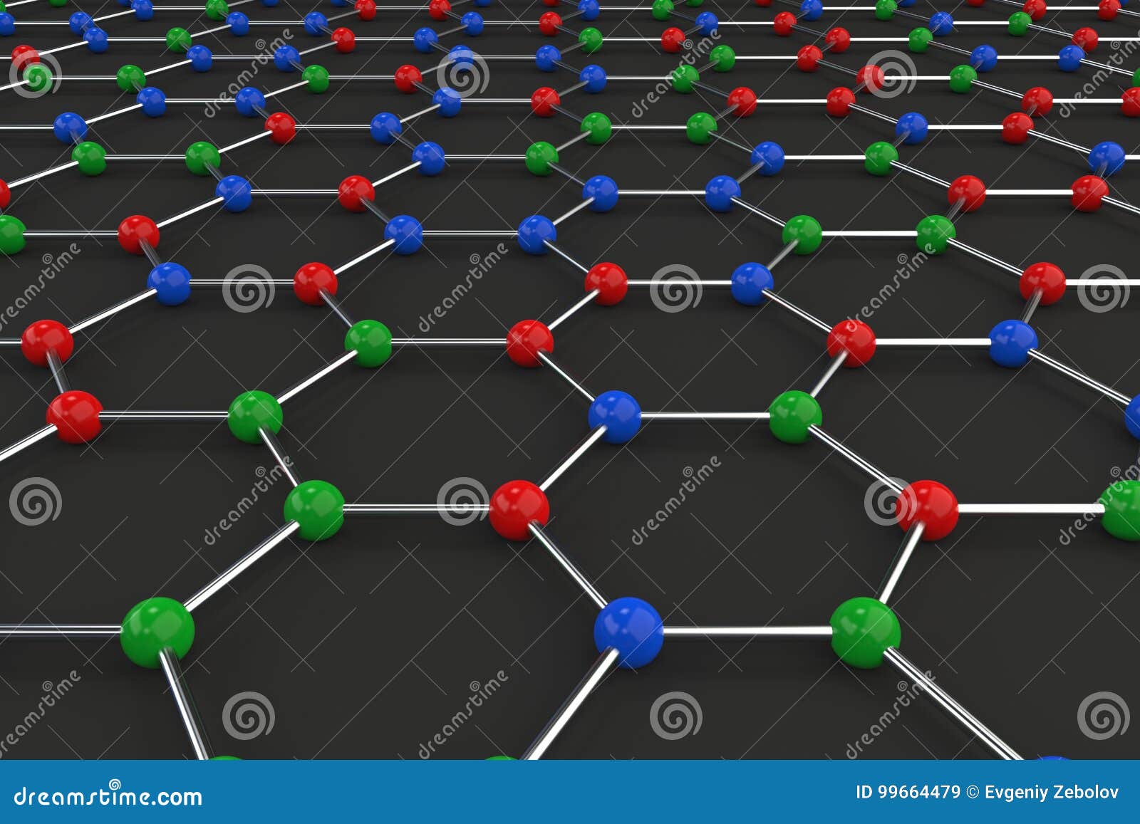 Graphene Atomic Structure on Black Background Stock Illustration ...
