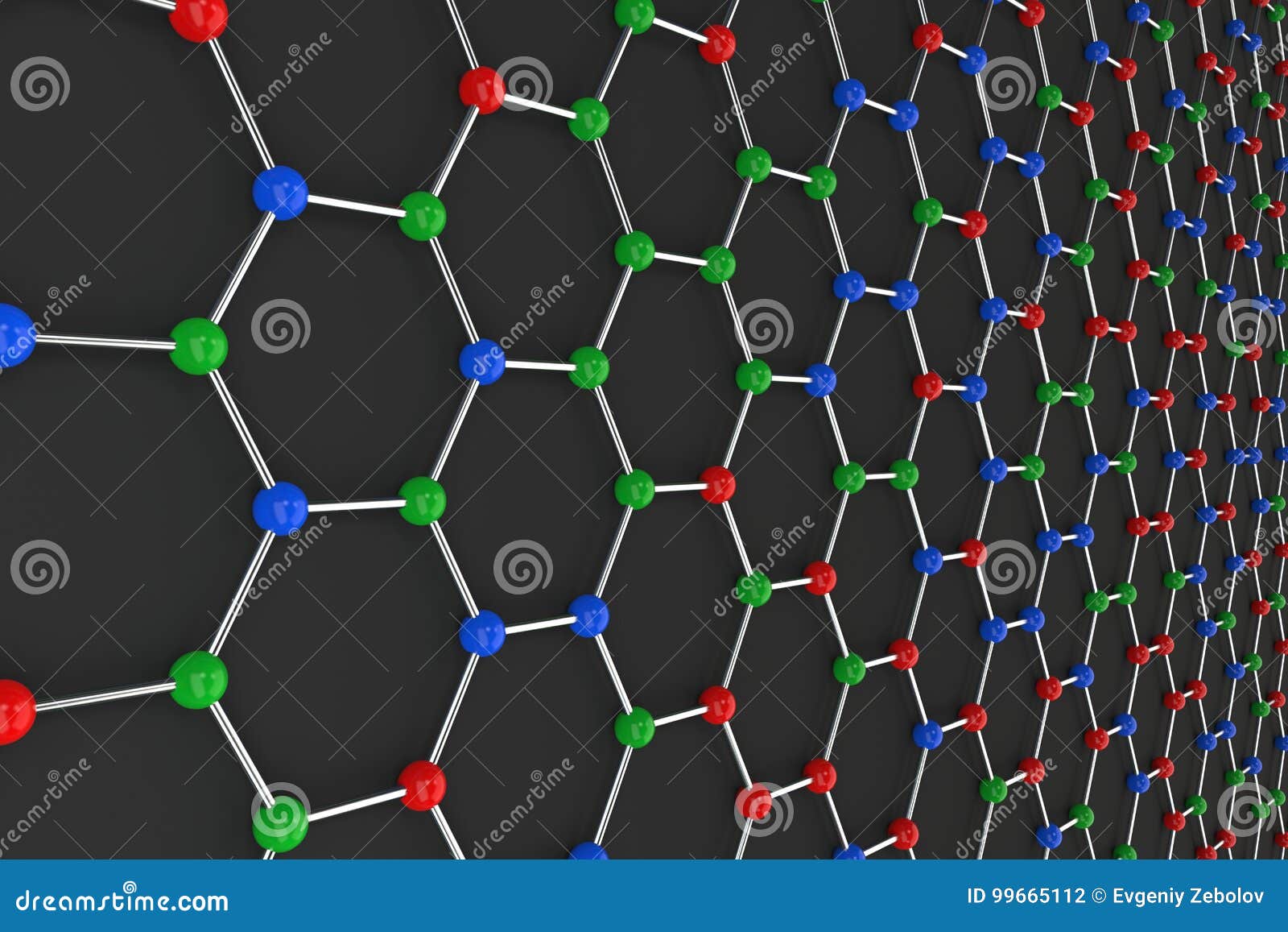 Graphene Atomic Structure on Black Background Stock Illustration ...