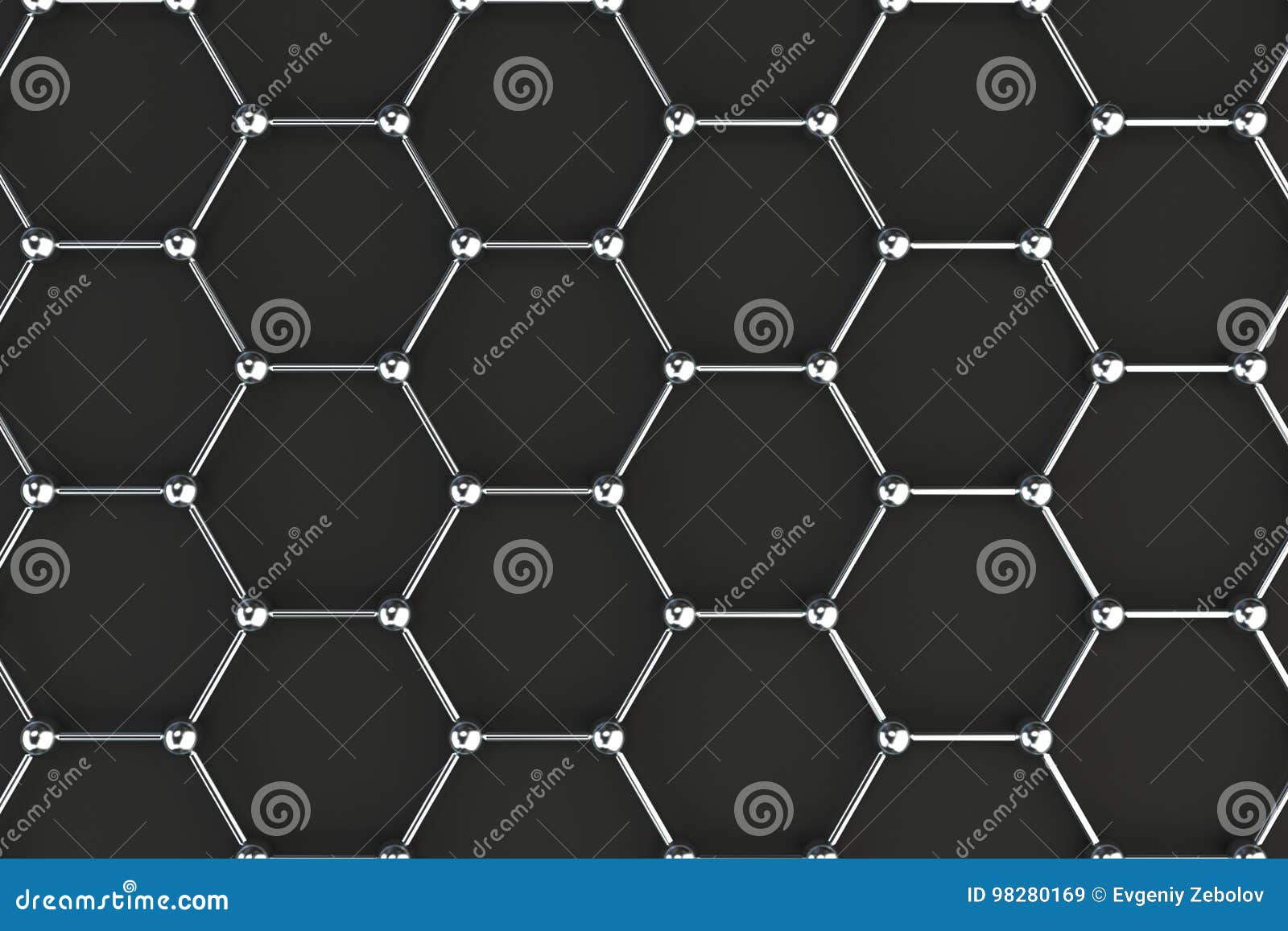 Graphene Atomic Structure on Black Background Stock Illustration ...