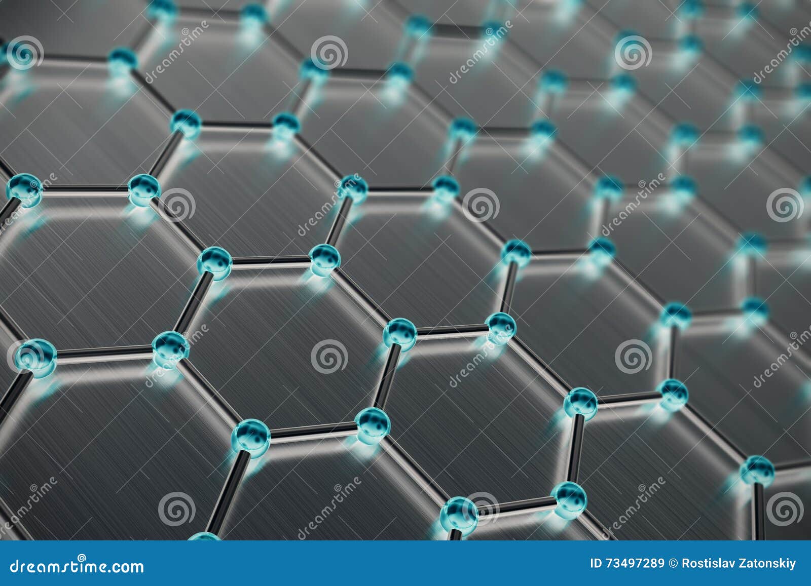Graphene Atomic Structure, Nanotechnology Background. 3d Illustration ...