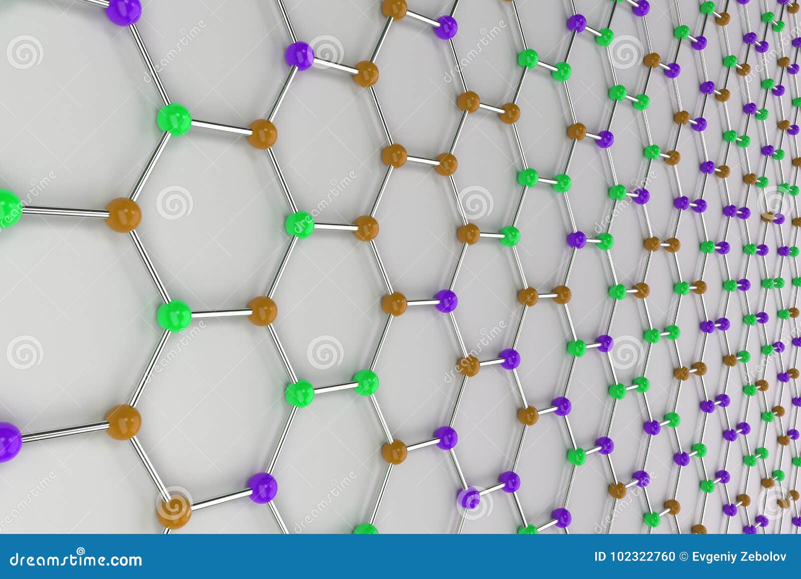 Graphene Atomic Structure on White Background Stock Illustration ...