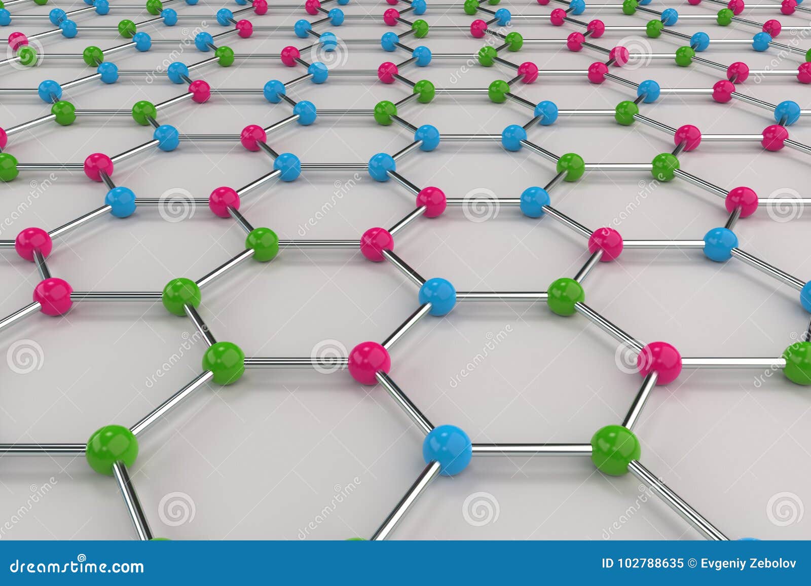 Graphene Atomic Structure on White Background Stock Illustration ...