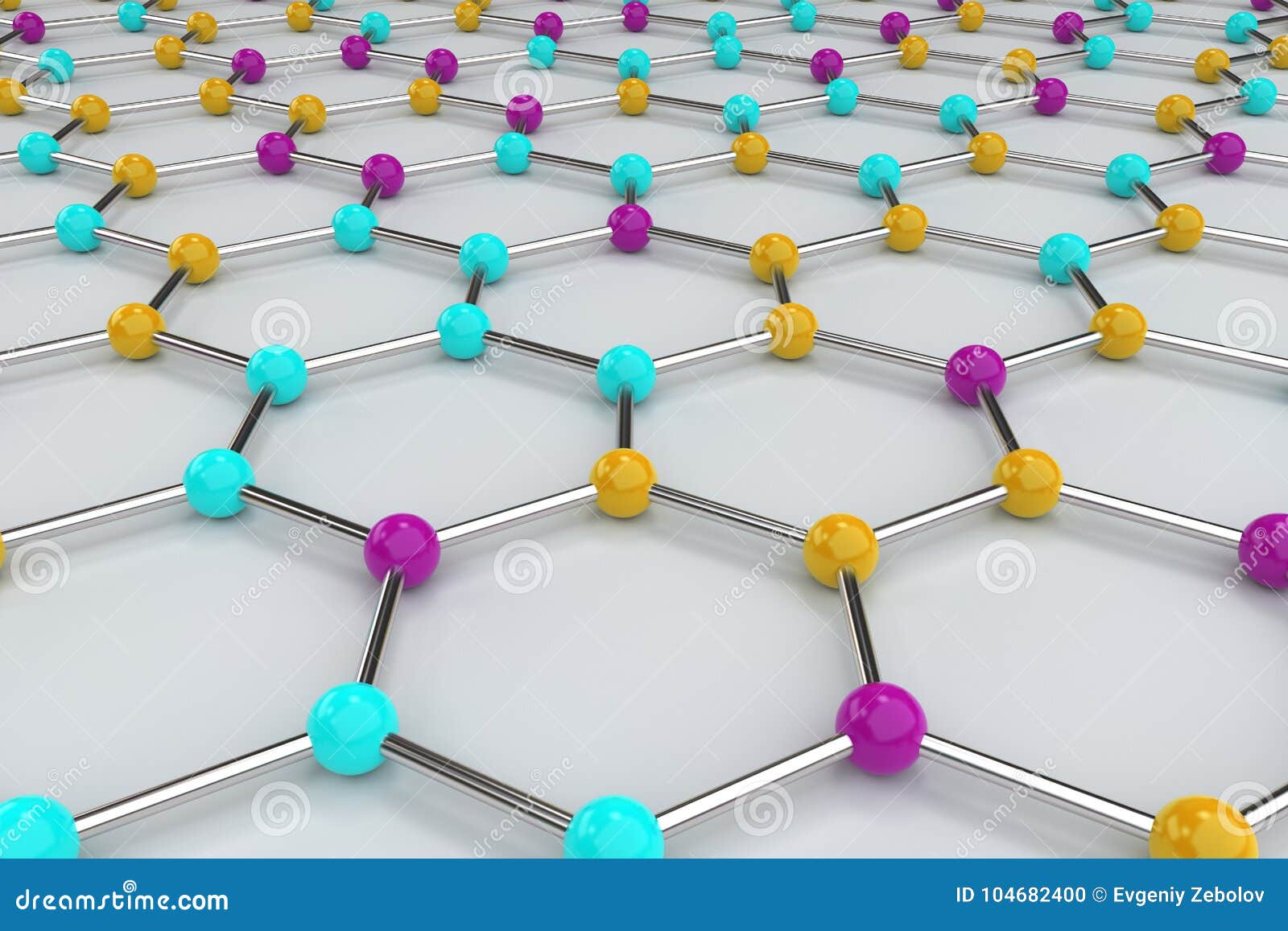 Graphene Atomic Structure on White Background Stock Illustration ...