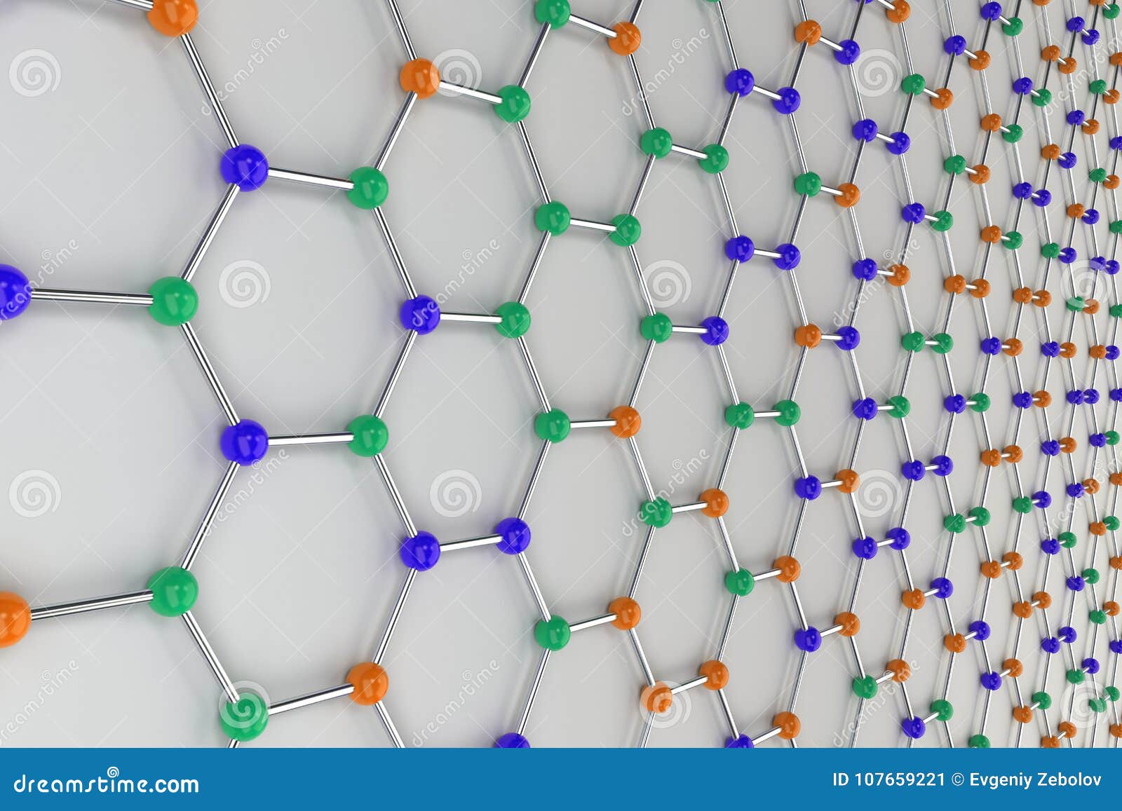 Graphene Atomic Structure on White Background Stock Illustration ...