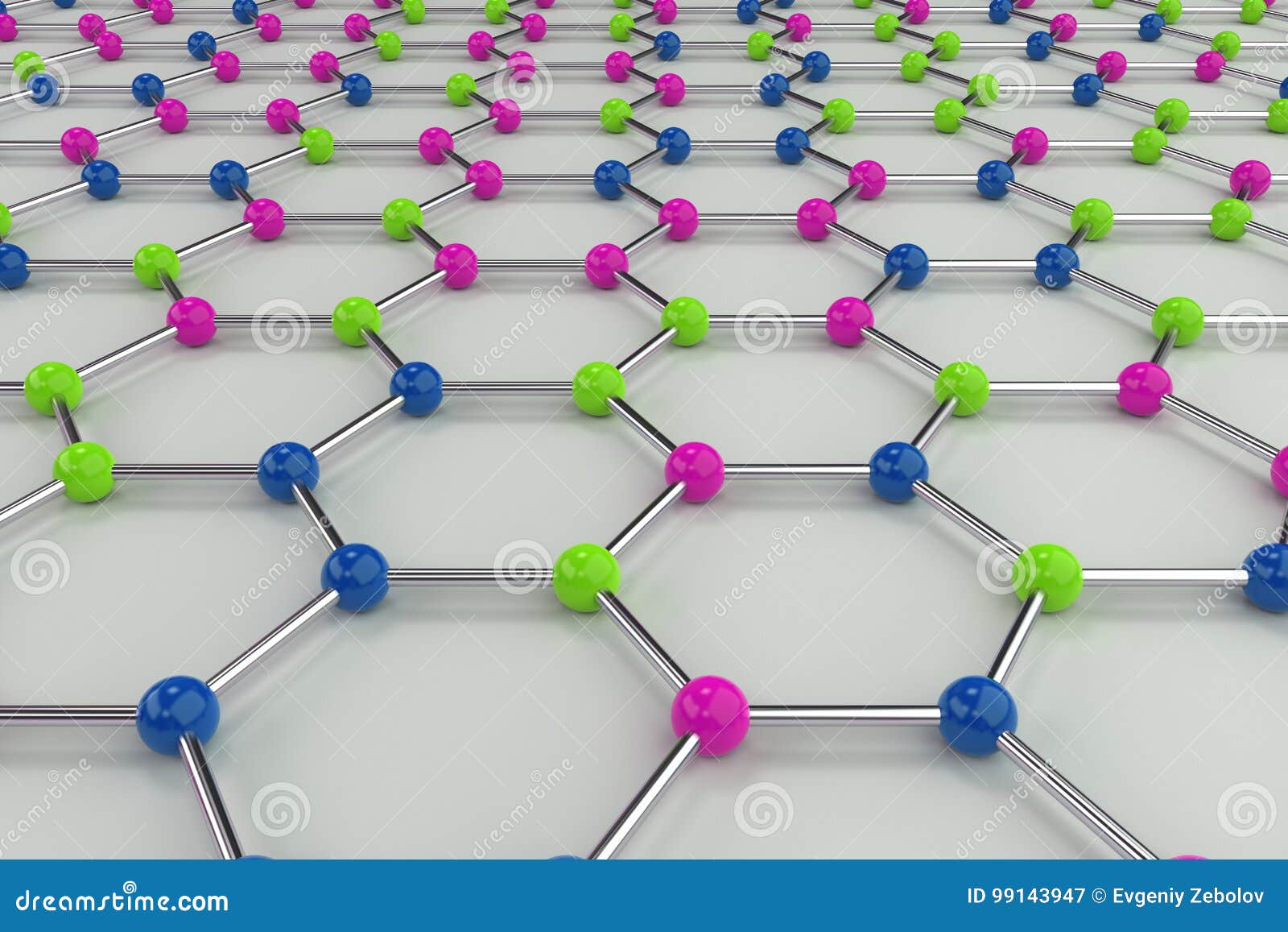 Graphene Atomic Structure on White Background Stock Illustration ...