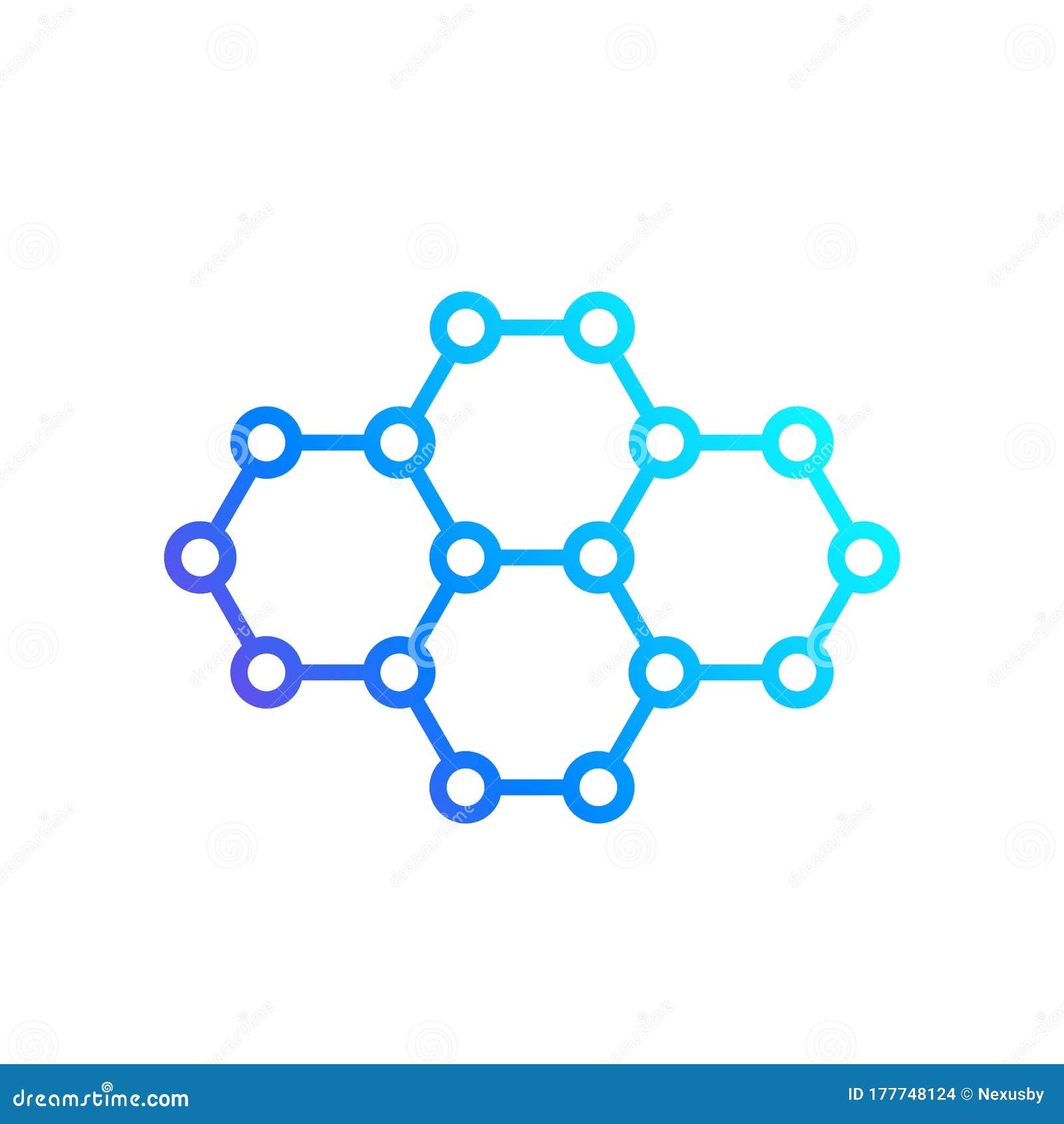 Graphene, Carbon Nano Structure Vector Icon Stock Illustration ...