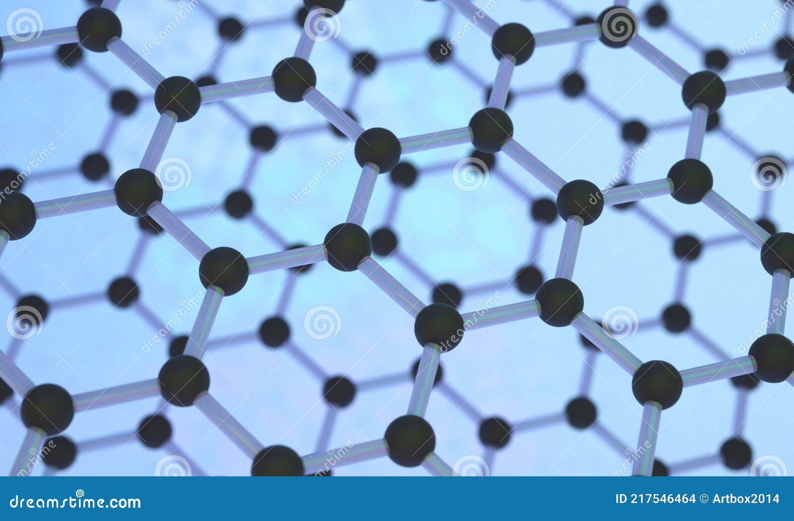 Graphene Crystal Lattice. 3D Visualization Stock Illustration ...