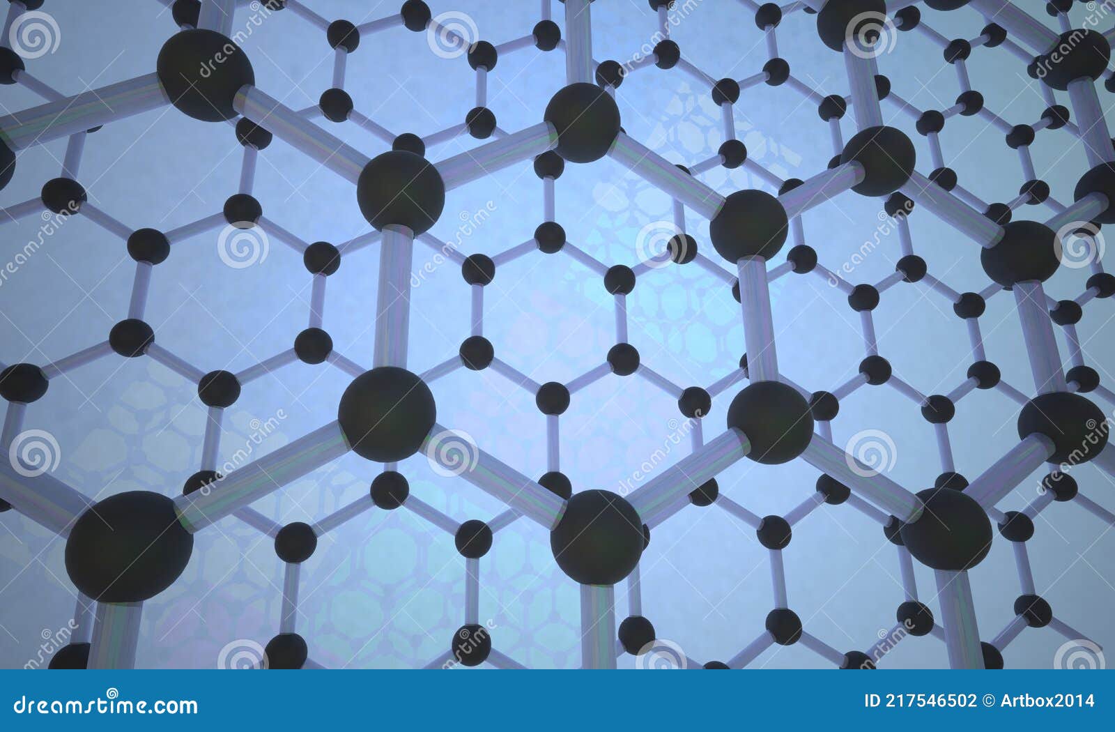 Graphene Crystal Lattice. 3D Visualization Stock Illustration ...