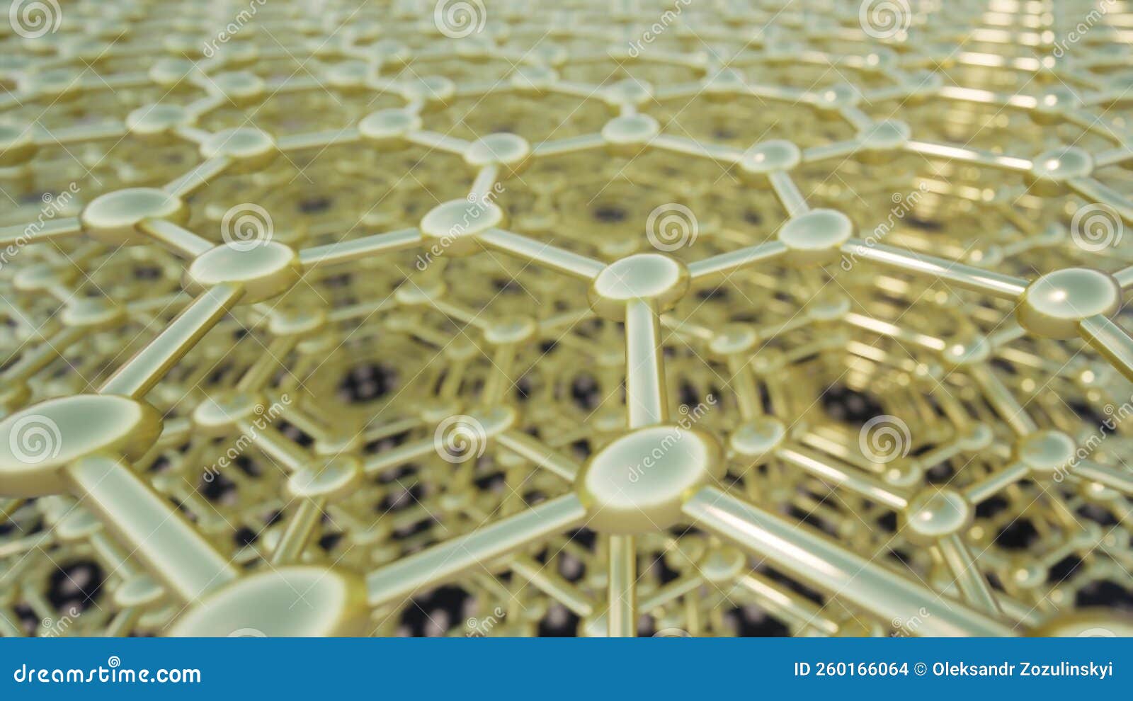 Graphene 3d Gold Grid Structure Modern Technology Background Science ...