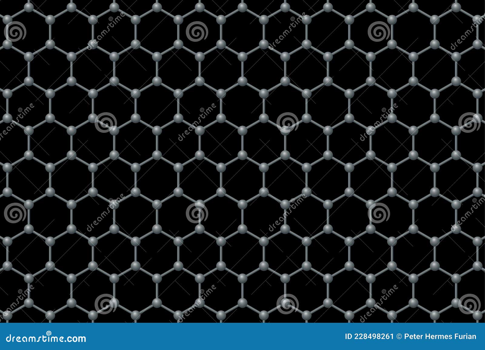 Graphene Single Layer Background, 3D Schematic Molecular Structure ...