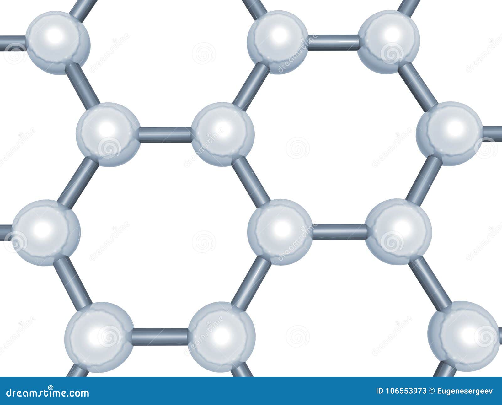 Graphene Layer Fragment, 3 D Scheme Stock Illustration - Illustration ...