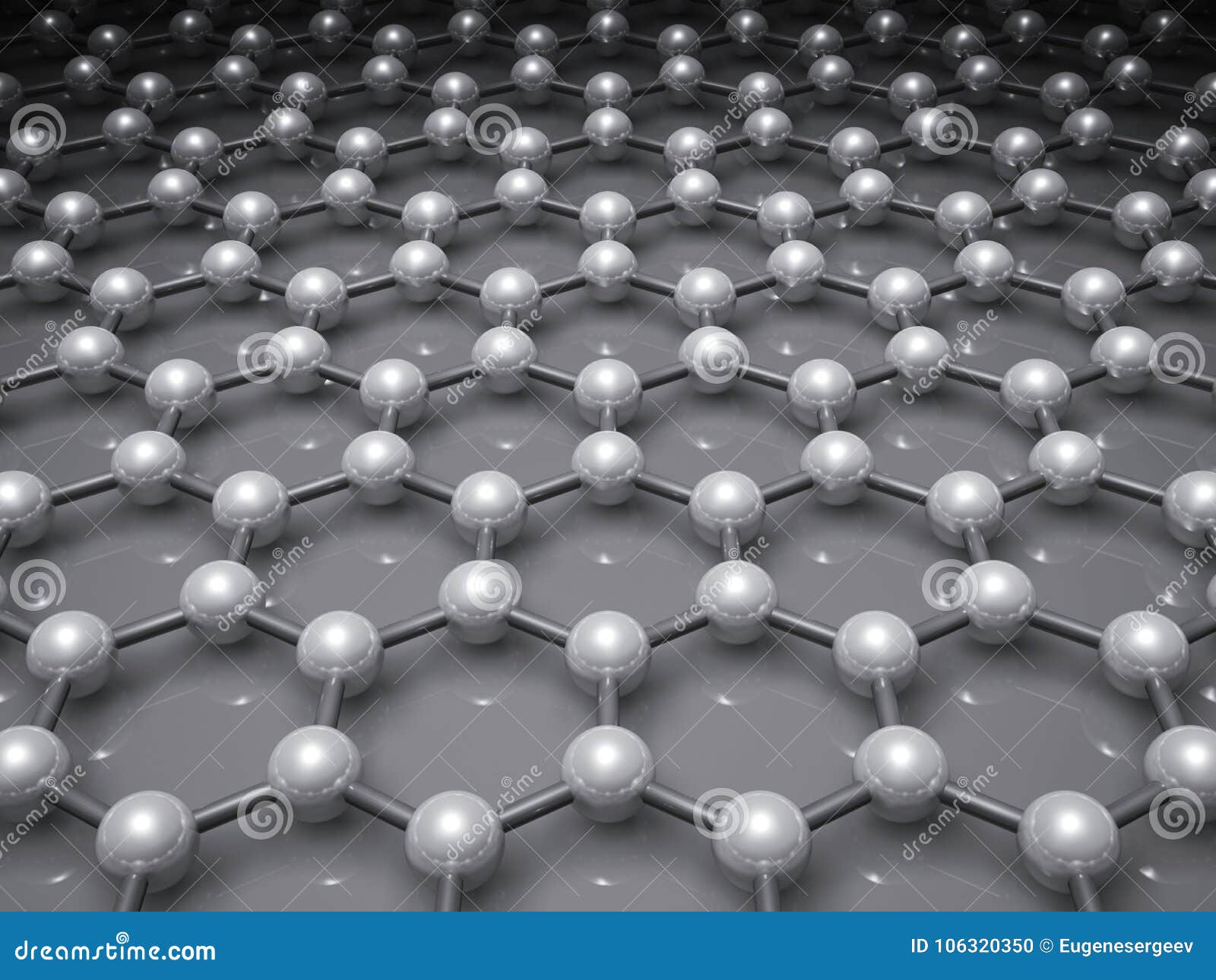 Graphene Layer, Schematic Cg Molecular Model Stock Illustration ...