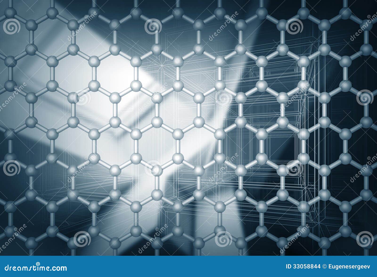 Graphene Layer Structure Model. 3d Render Stock Illustration ...