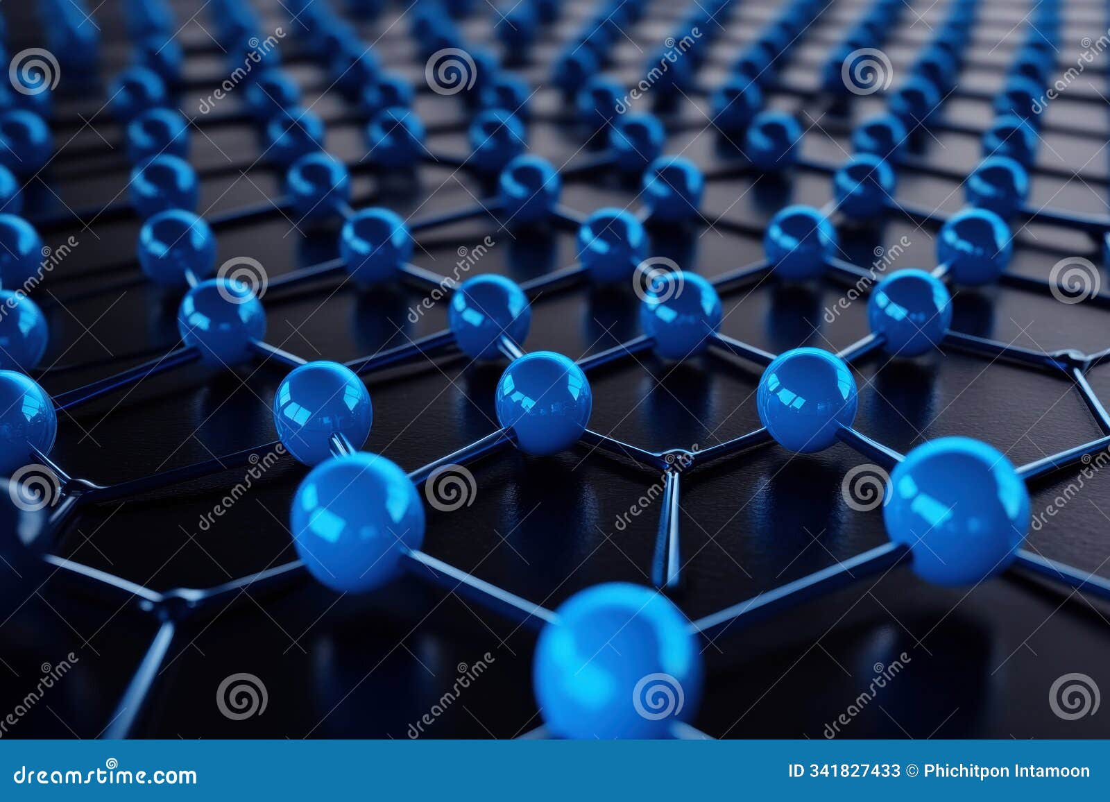 Graphene Molecular Grid, Graphene Atomic Structure Concept, Hexagonal ...