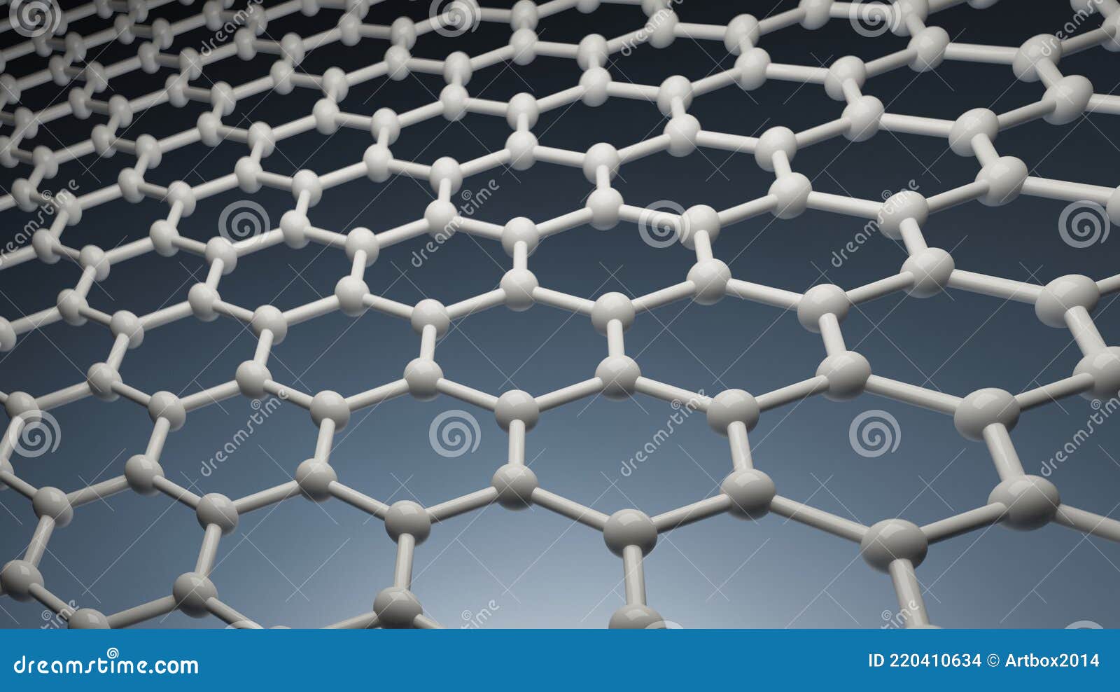 Graphene Molecular Grid, Crystal Cell. 3D Render Stock Illustration ...