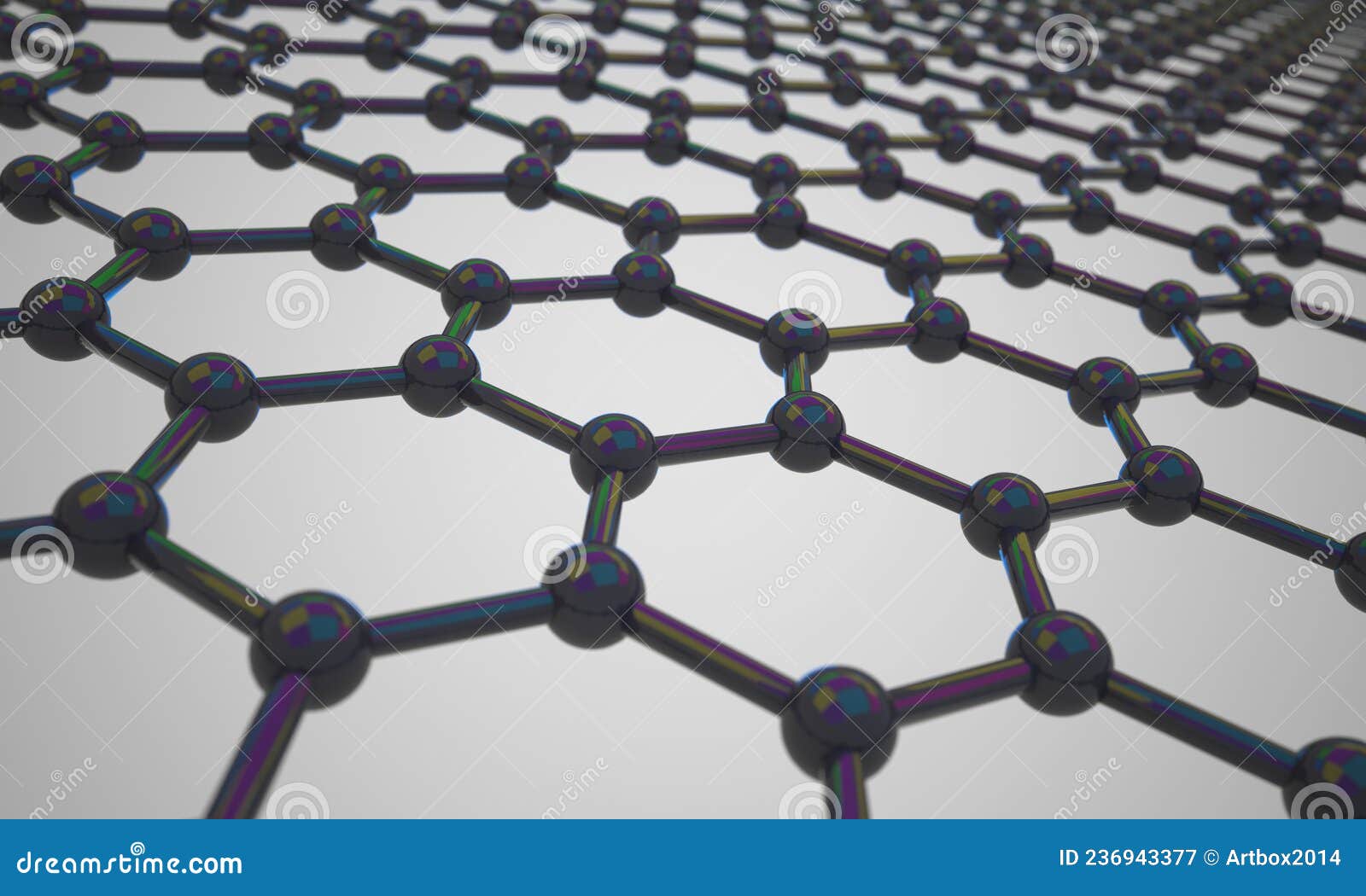 Graphene Crystal Lattice. 3D Visualization Stock Photography ...