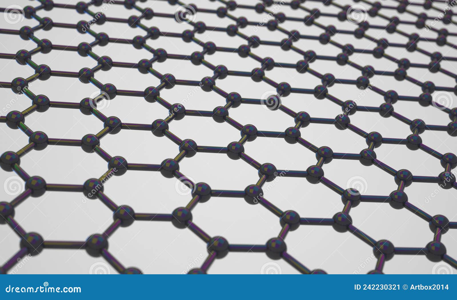 Graphene Crystal Lattice. 3D Visualization Stock Photography ...