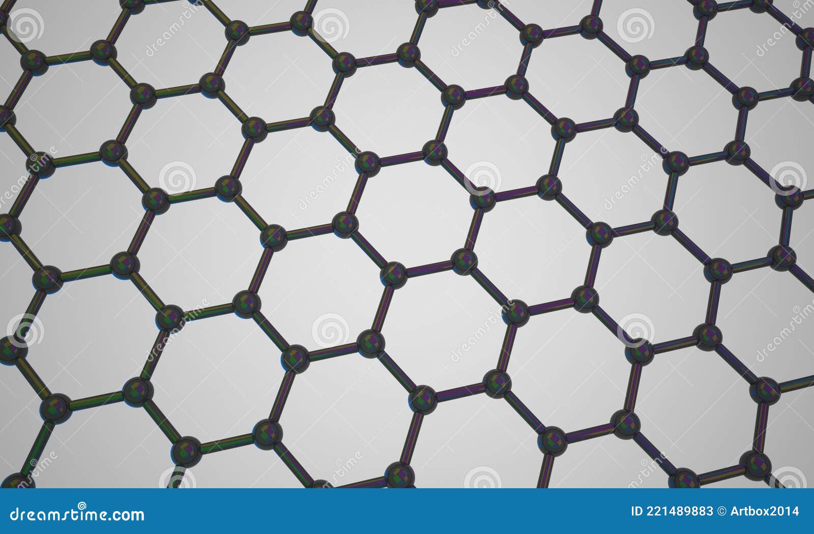 Graphene Molecular Grid, Crystal Cell. 3D Rendering Stock Illustration ...