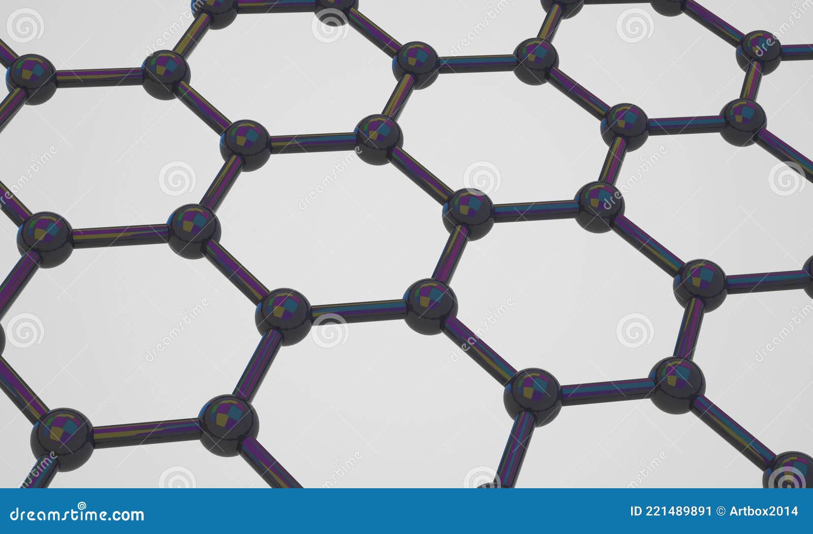 Graphene Molecular Grid, Crystal Cell. 3D Rendering Stock Illustration ...