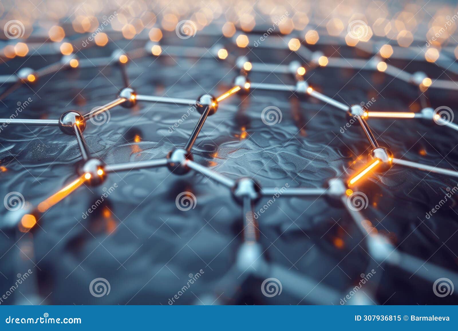 Graphene Molecular Grid. Graphene Atomic Structure Concept Stock Image ...