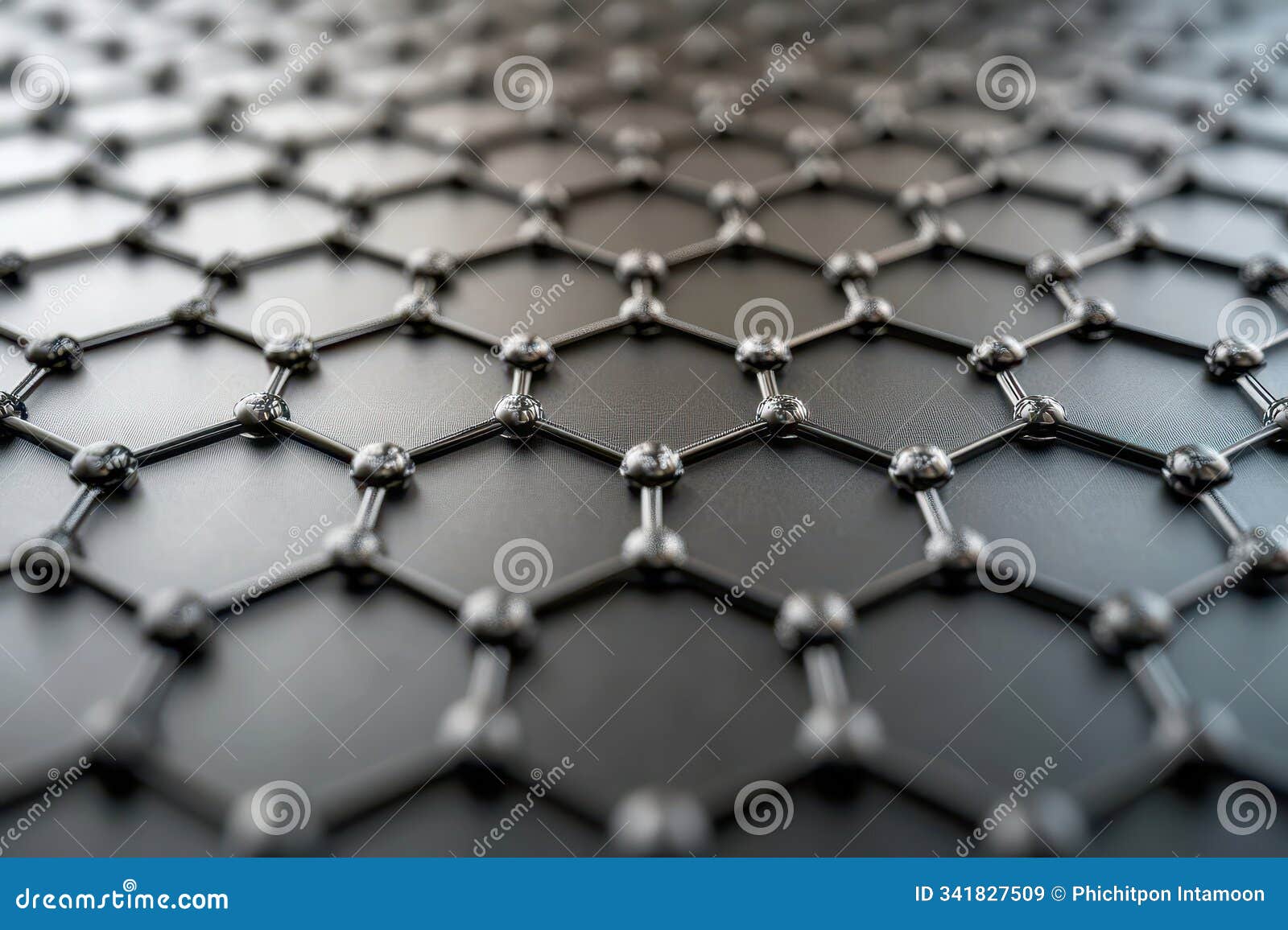 Graphene Molecular Grid, Graphene Atomic Structure Concept, Hexagonal ...