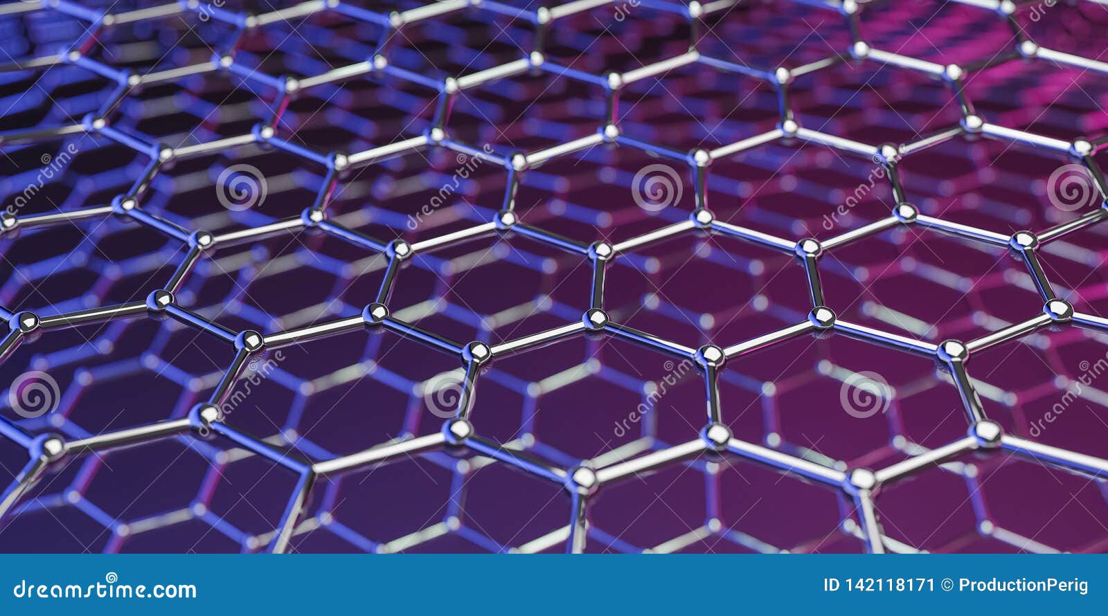 Graphene Molecular Nano Technology Structure on a Purple-pink ...