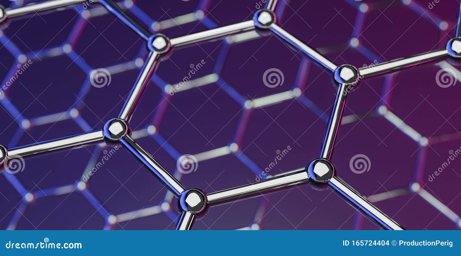 Graphene Molecular Nano Technology Structure on a Purple-pink ...