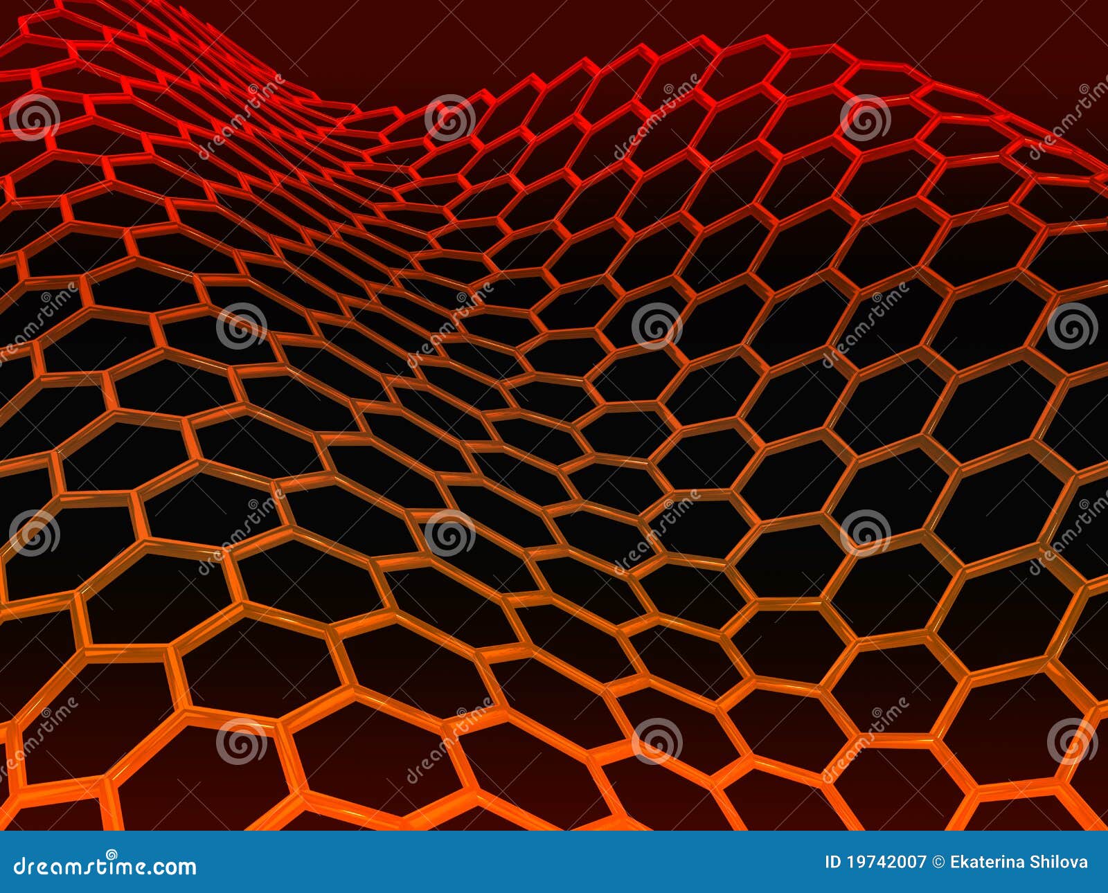 Graphene Molecular Structure on Black Stock Illustration - Illustration ...